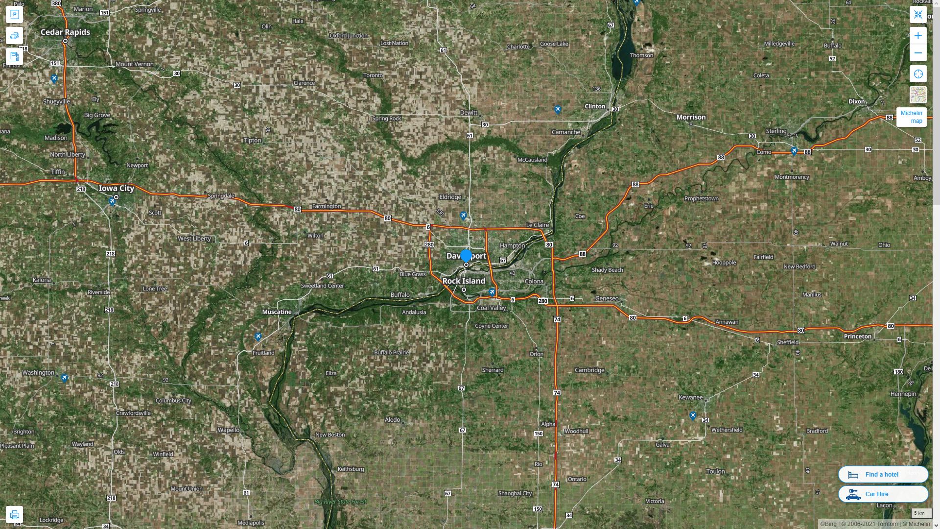 Davenport iowa Map - United States