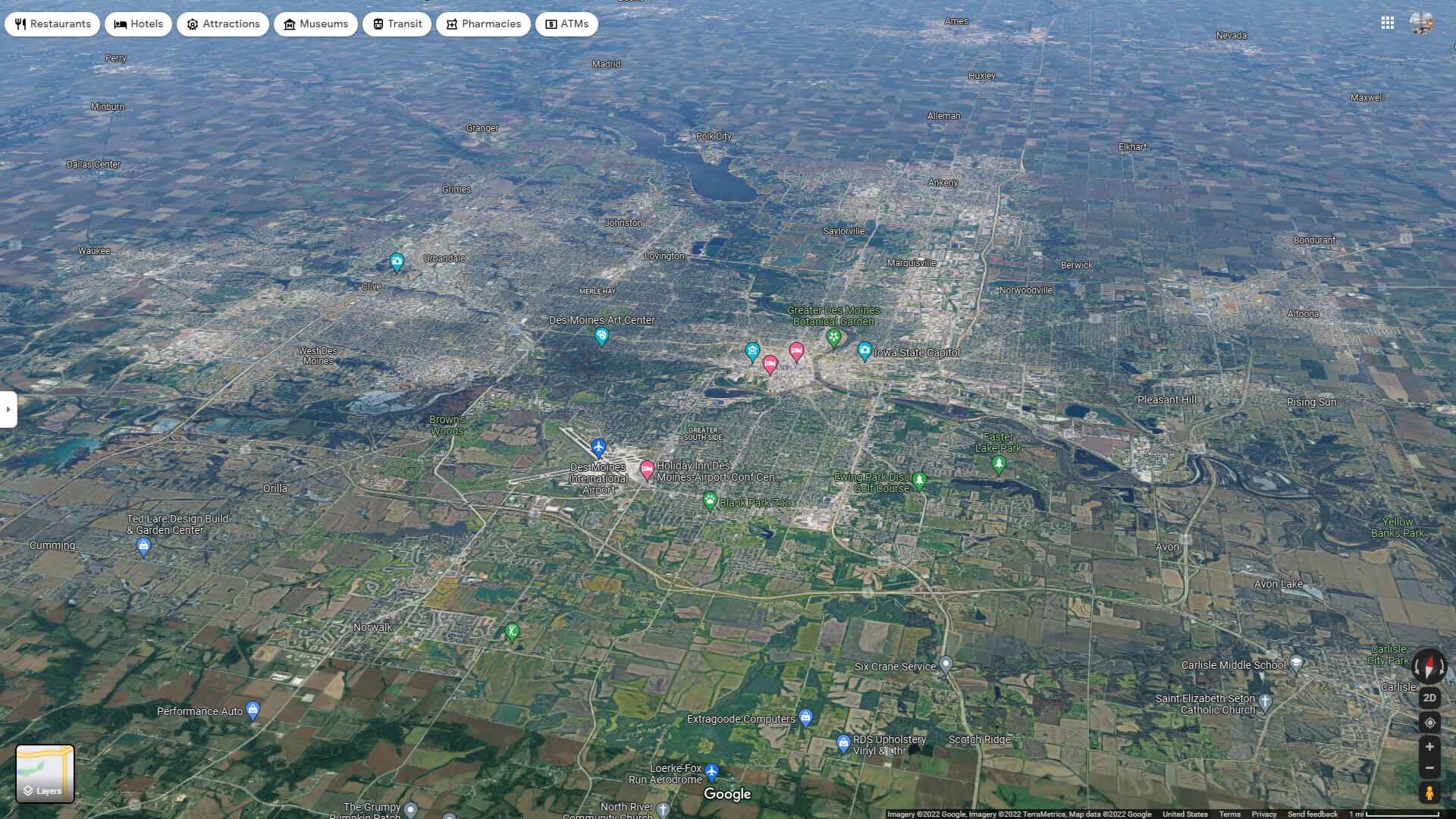 Des Moines, Iowa Map