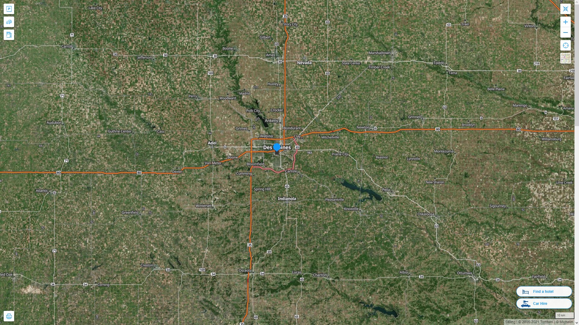 Des Moines, Iowa Map