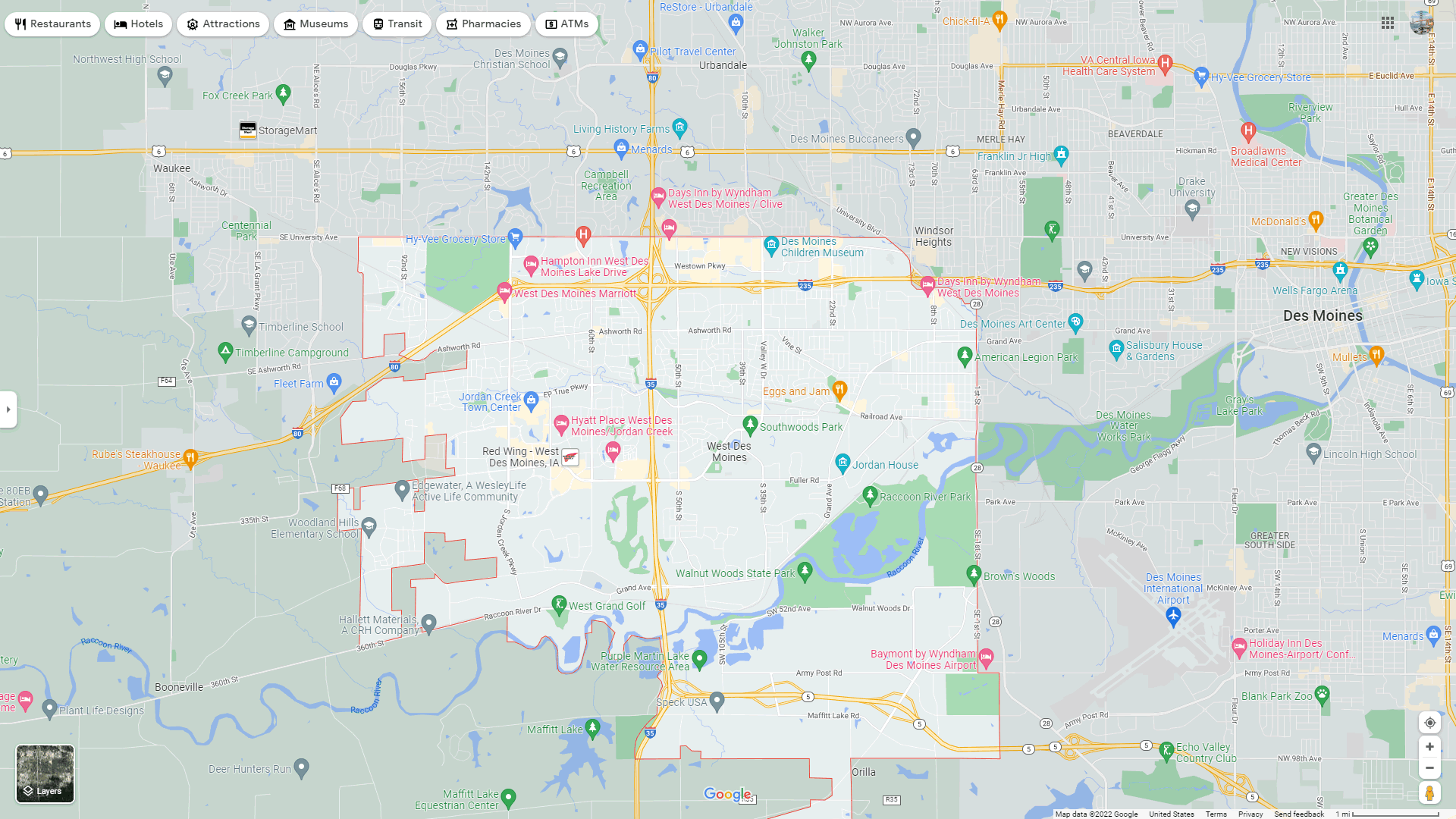 West Des Moines iowa Map - United States