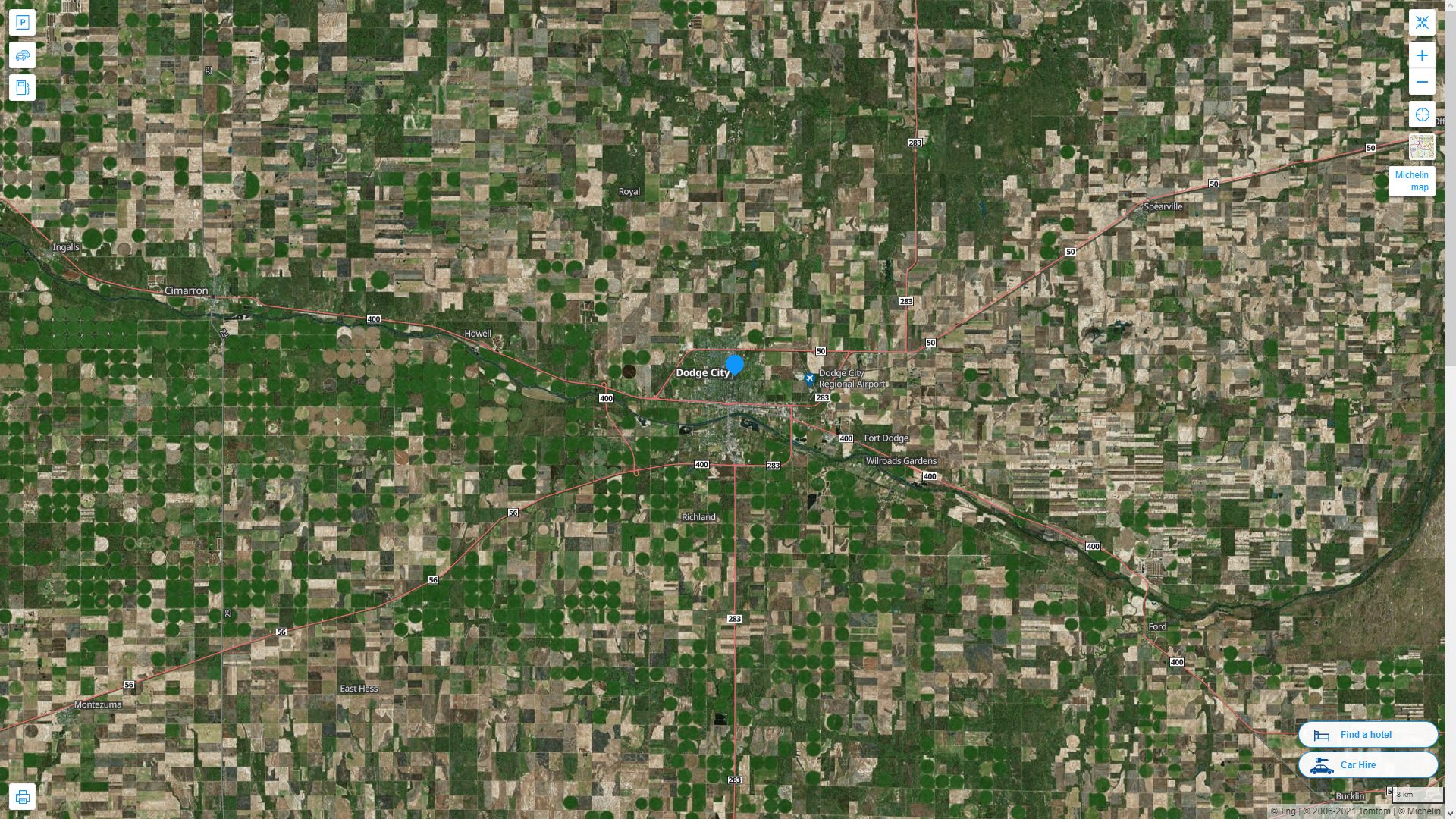 Dodge City, Kansas Map