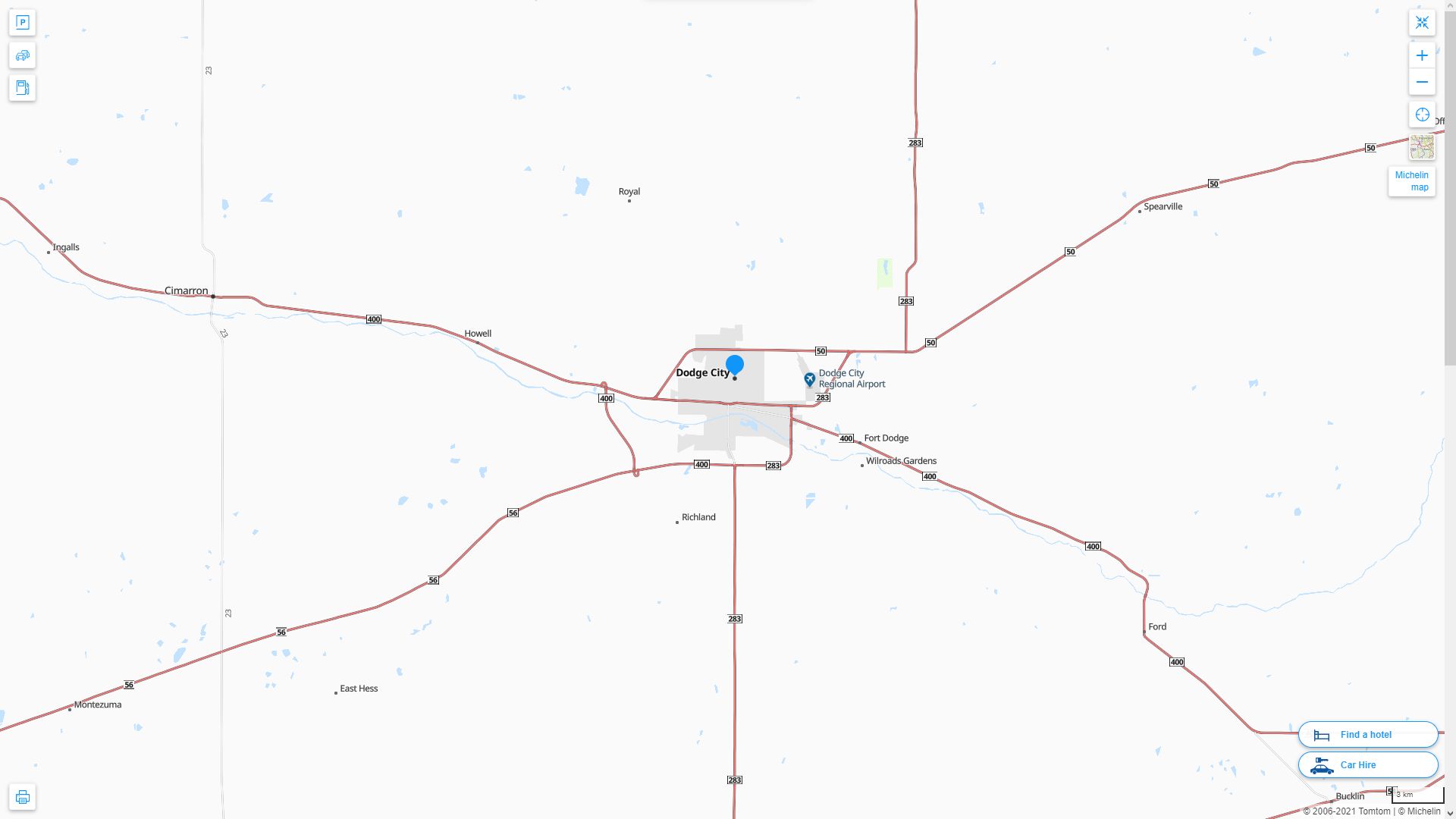 Dodge City, Kansas Map