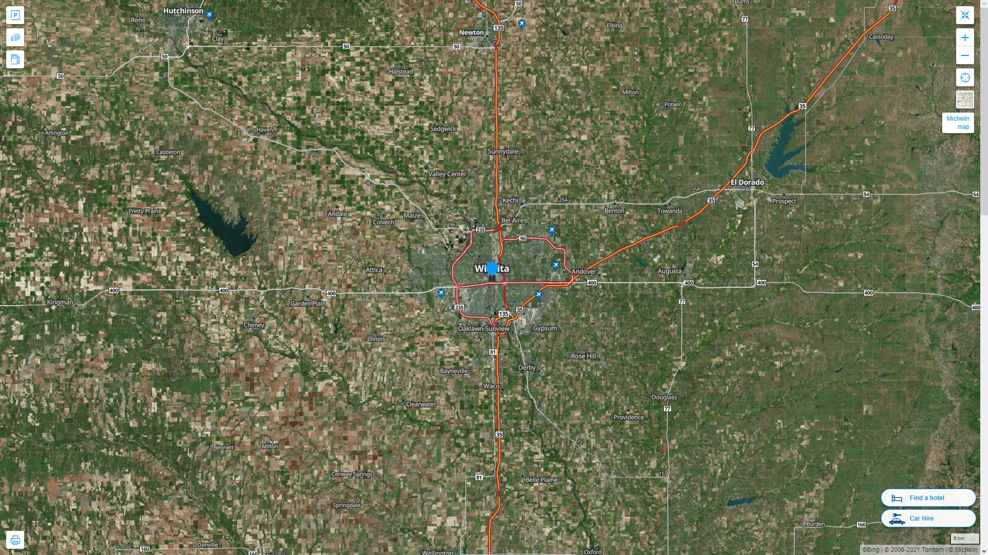 Wichita, Kansas Map