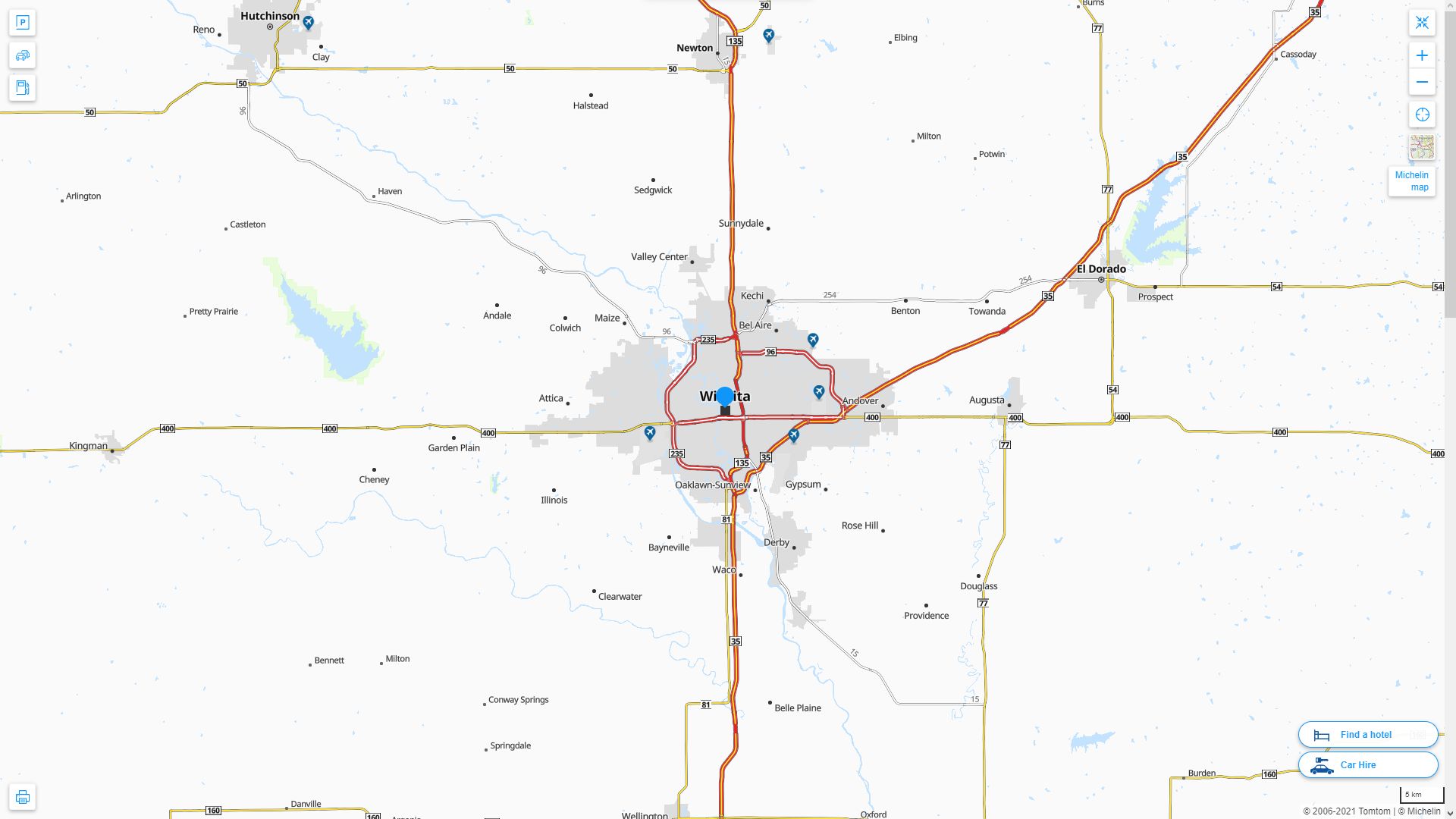 Wichita, Kansas Map