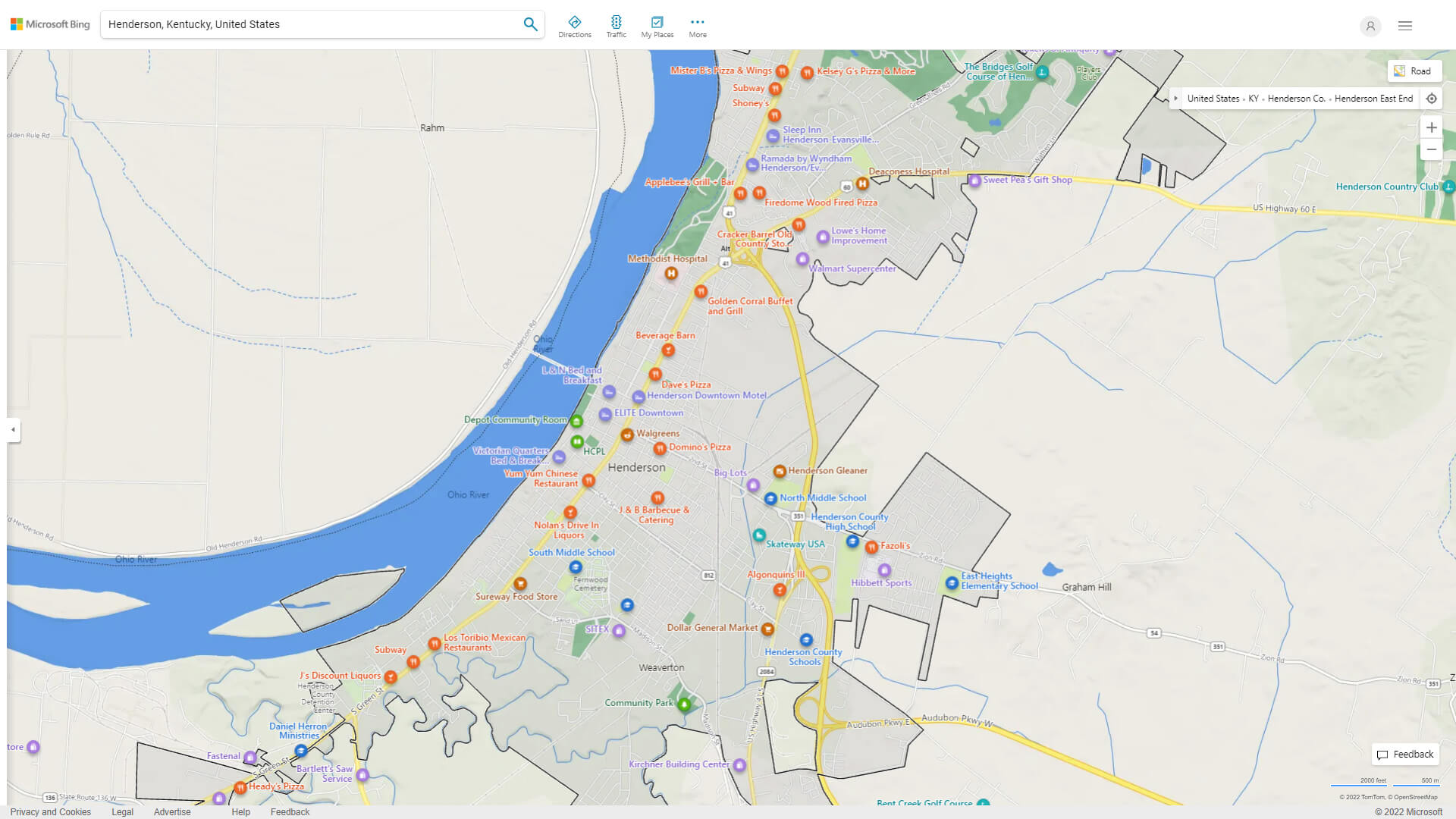 Henderson Kentucky Map