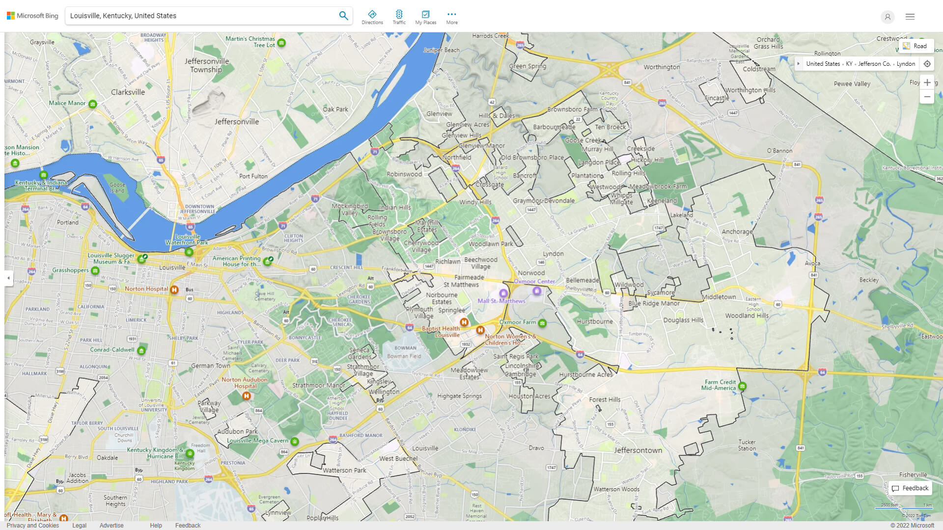 Louisville, Kentucky Map