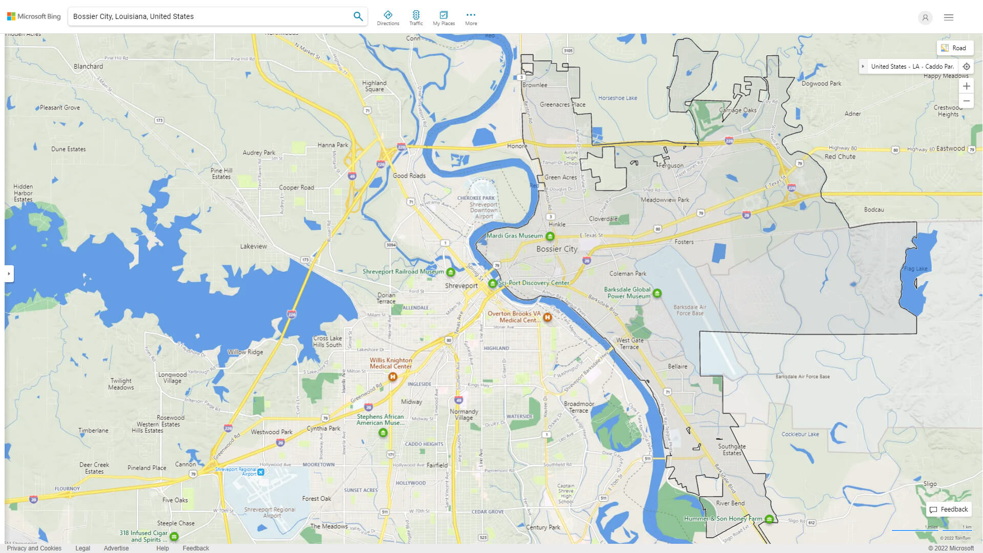 Bossier City, Louisiana Map