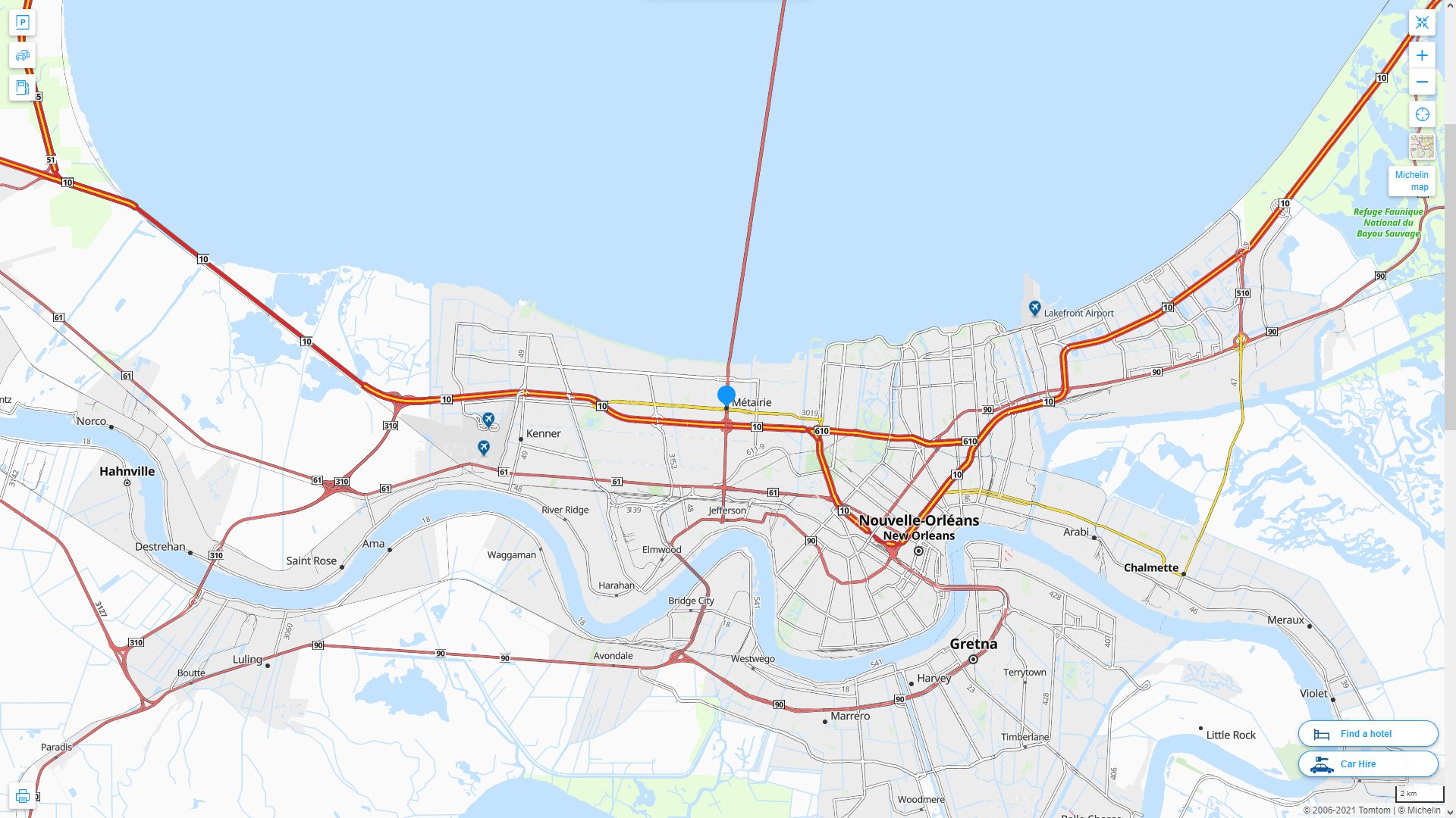 Metairie, Louisiana Map