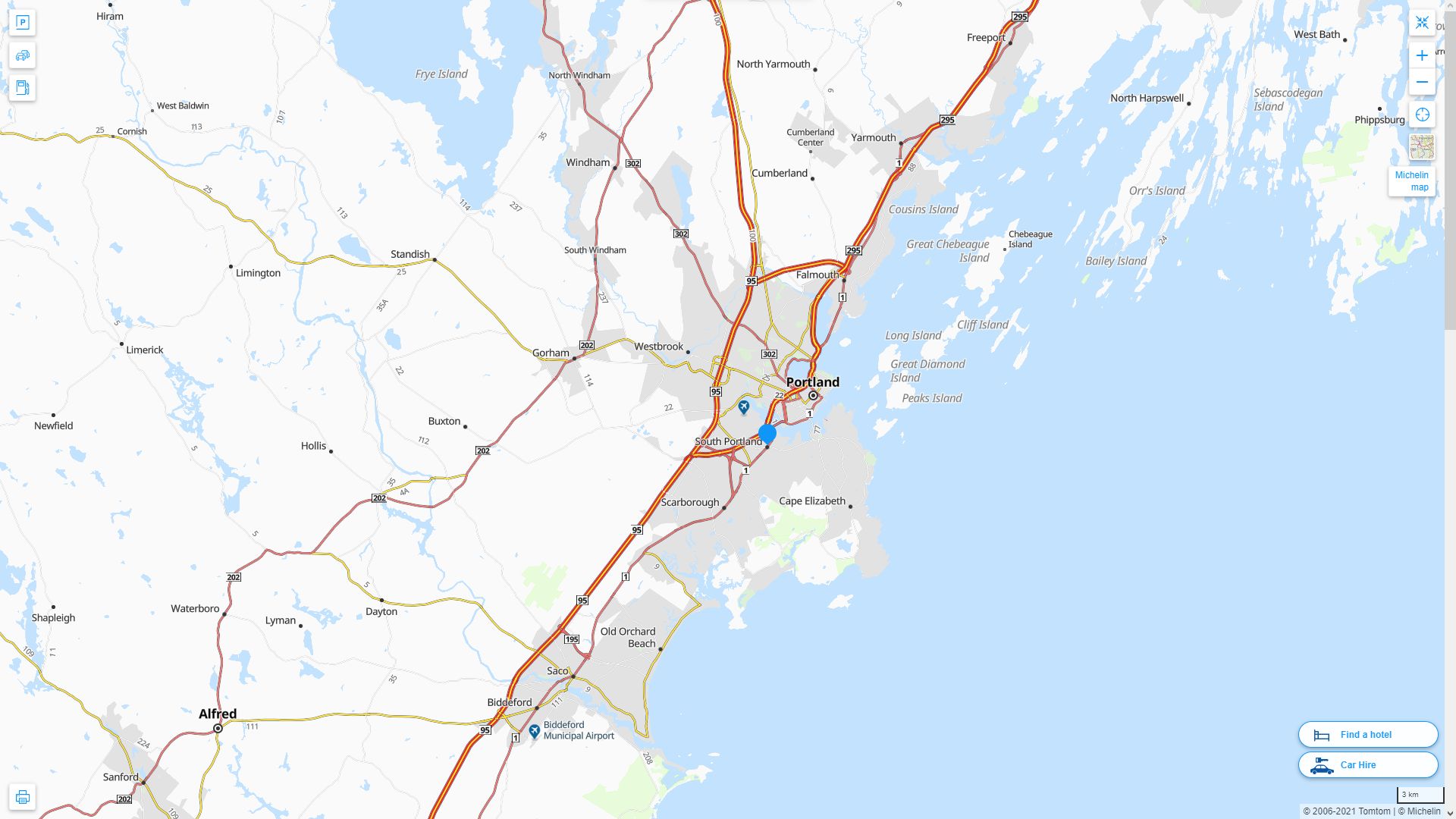 South Portland, Maine Map