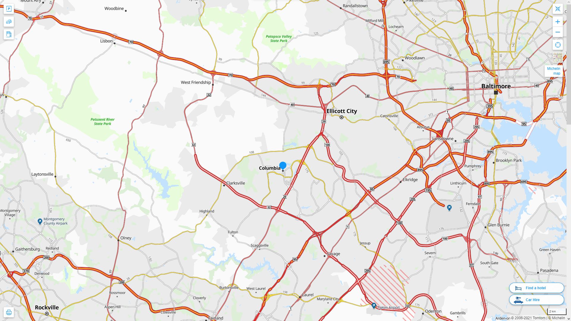 Columbia, Maryland Map
