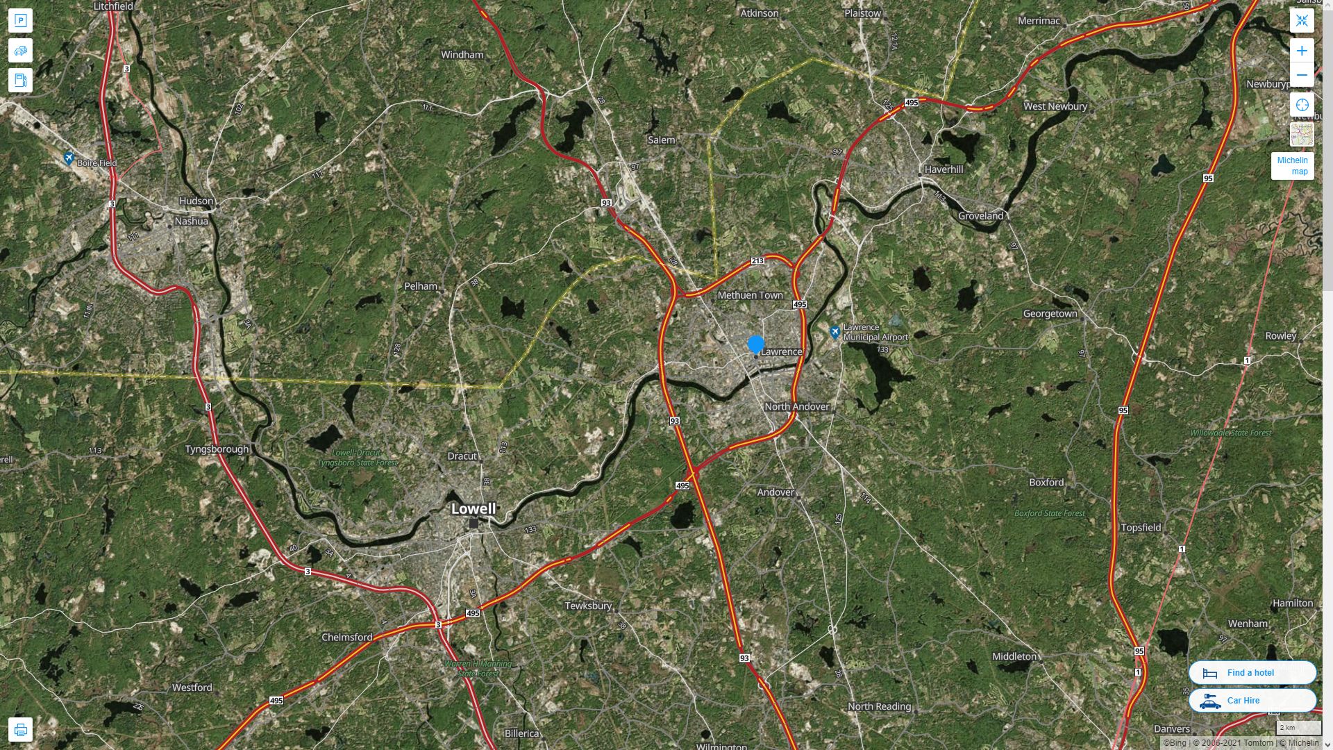 Lawrence, Massachusetts Map