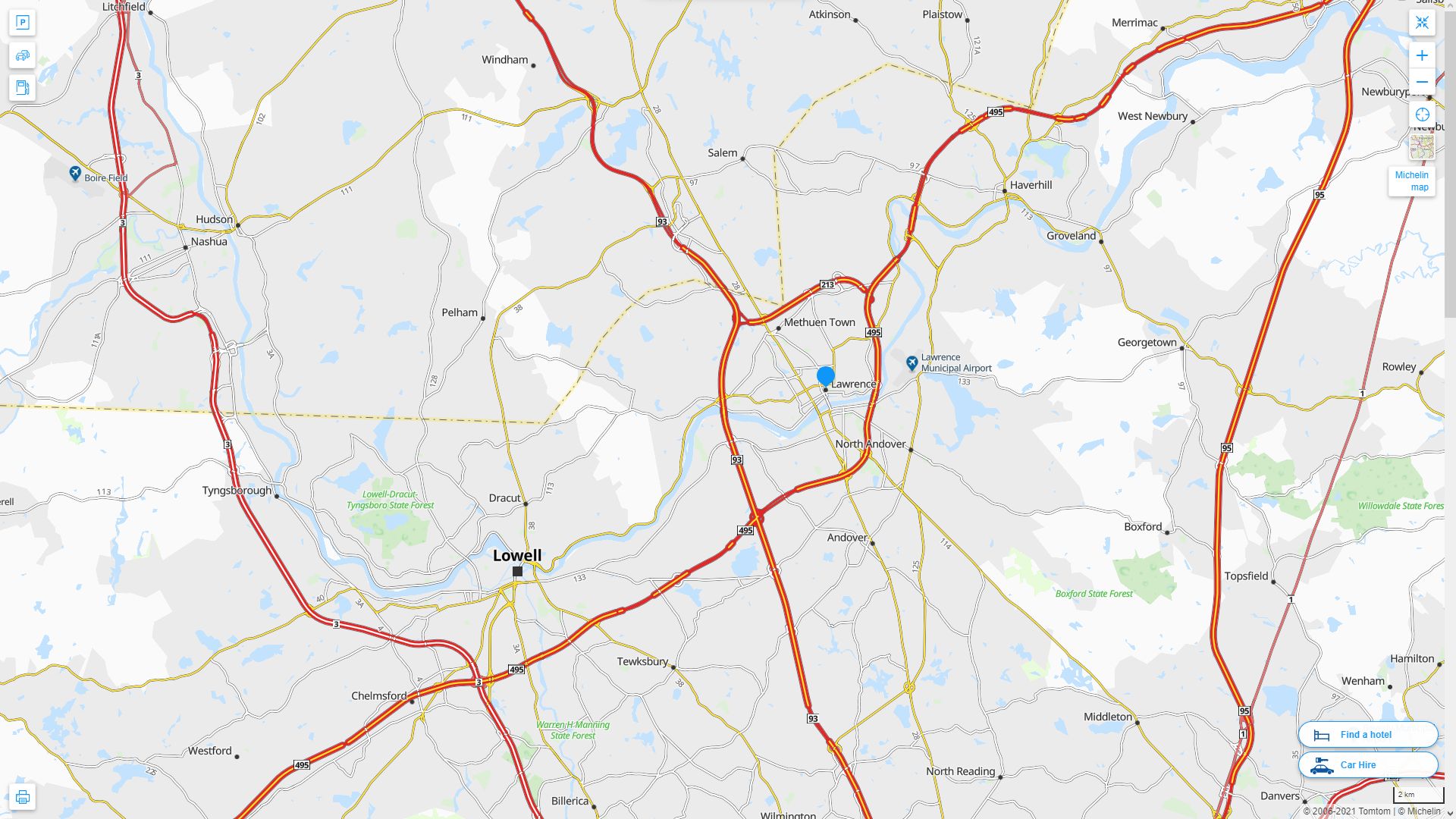 Lawrence, Massachusetts Map