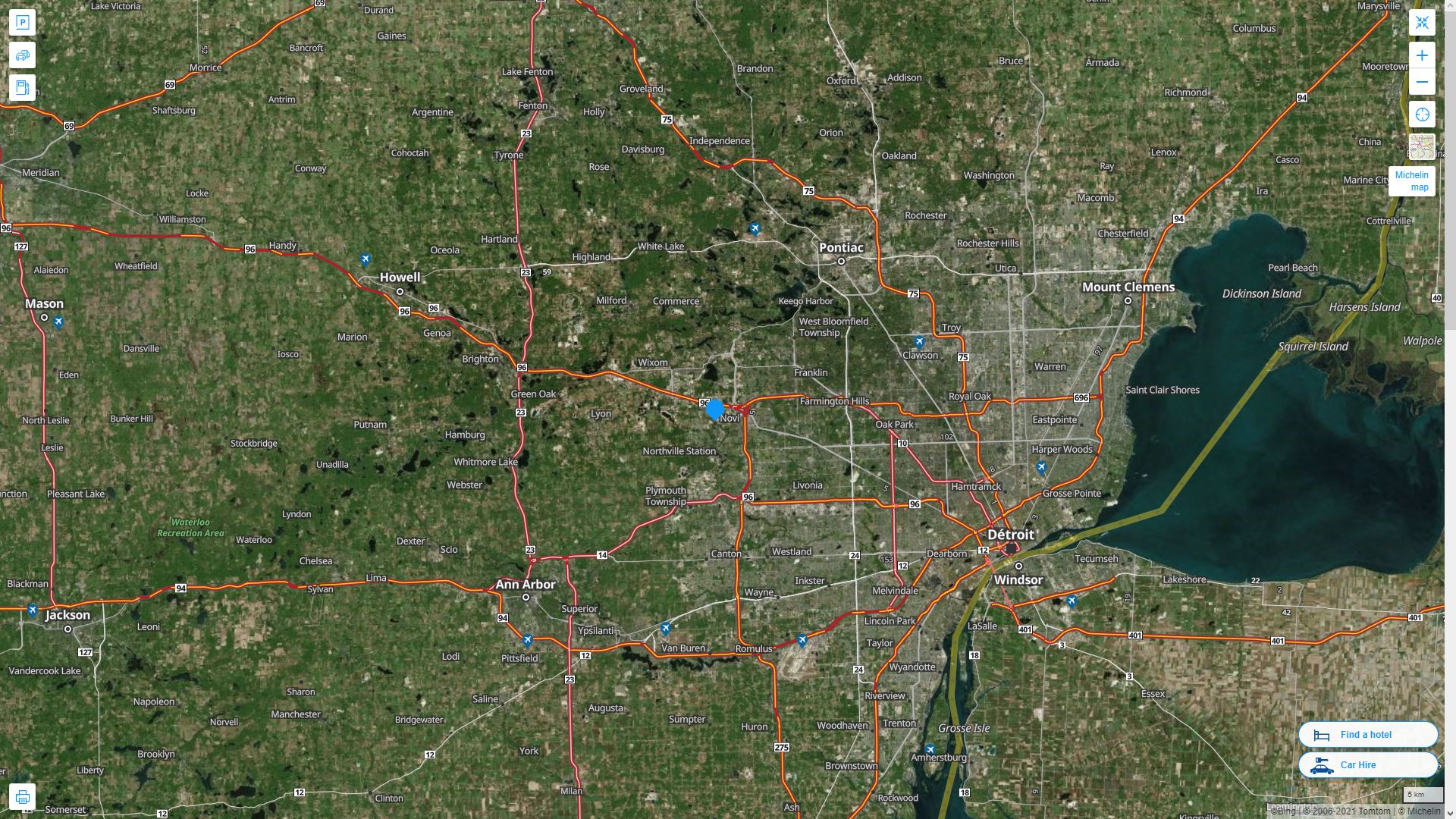 Novi Michigan Map - United States