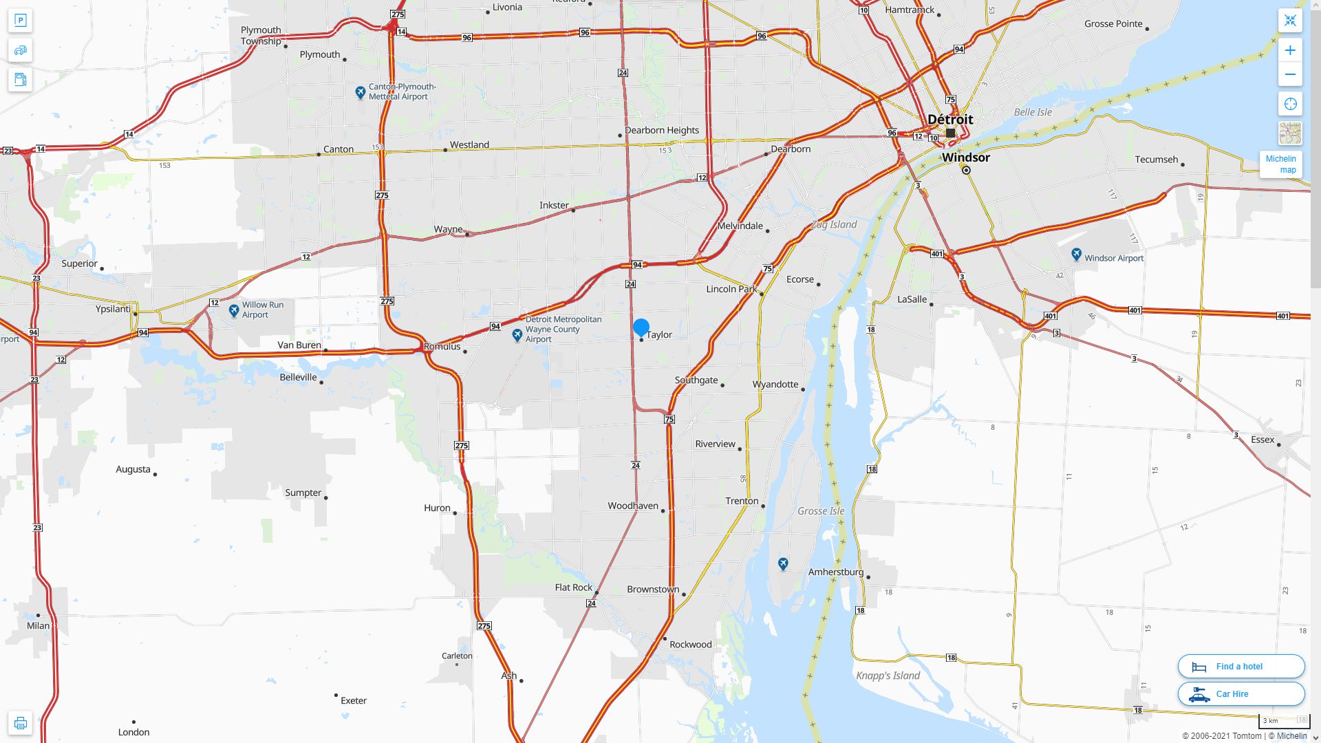 Taylor, Michigan Map