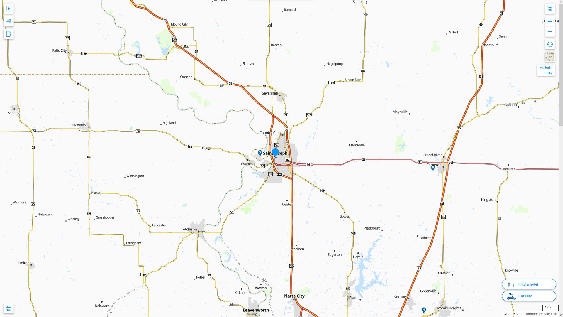 St. Joseph, Missouri Map