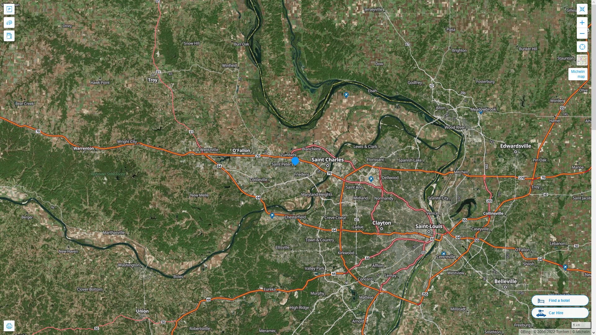 St. Peters Missouri Map - United States