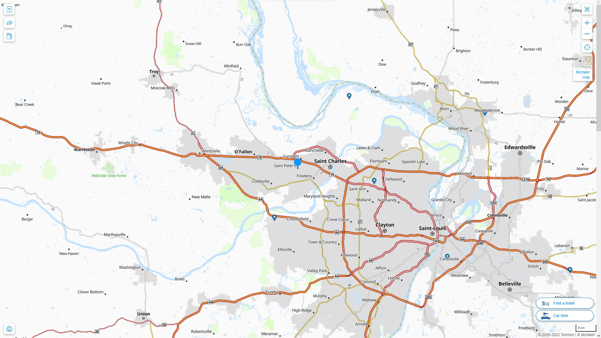 St. Peters Missouri Map - United States