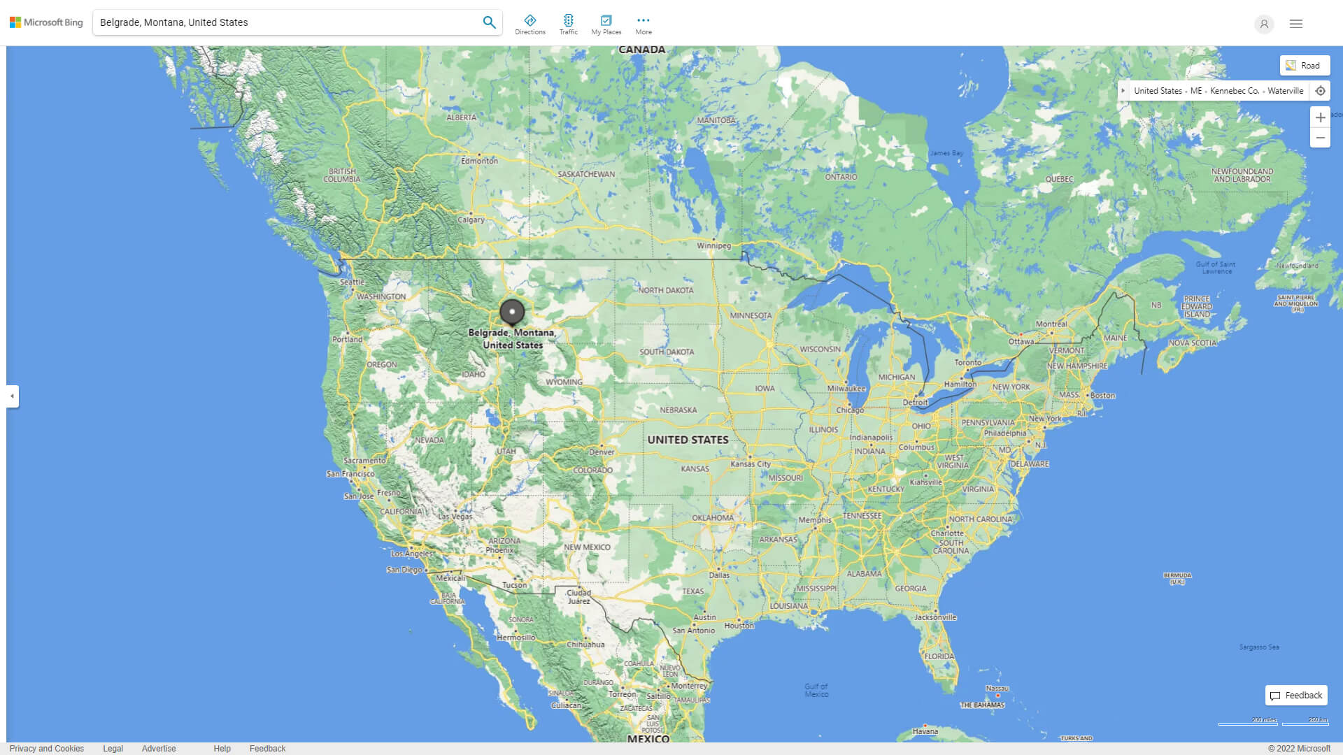 Belgrade, Montana Map