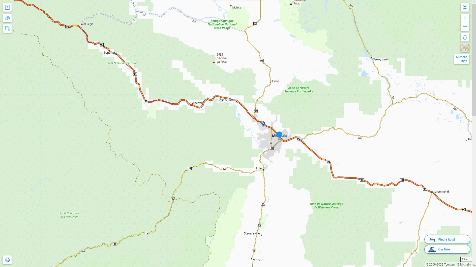 Missoula, Montana Map