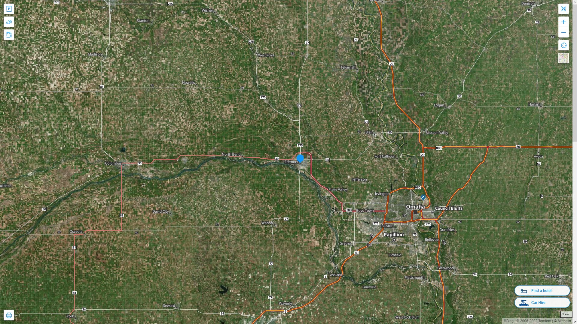 Fremont Nebraska Map