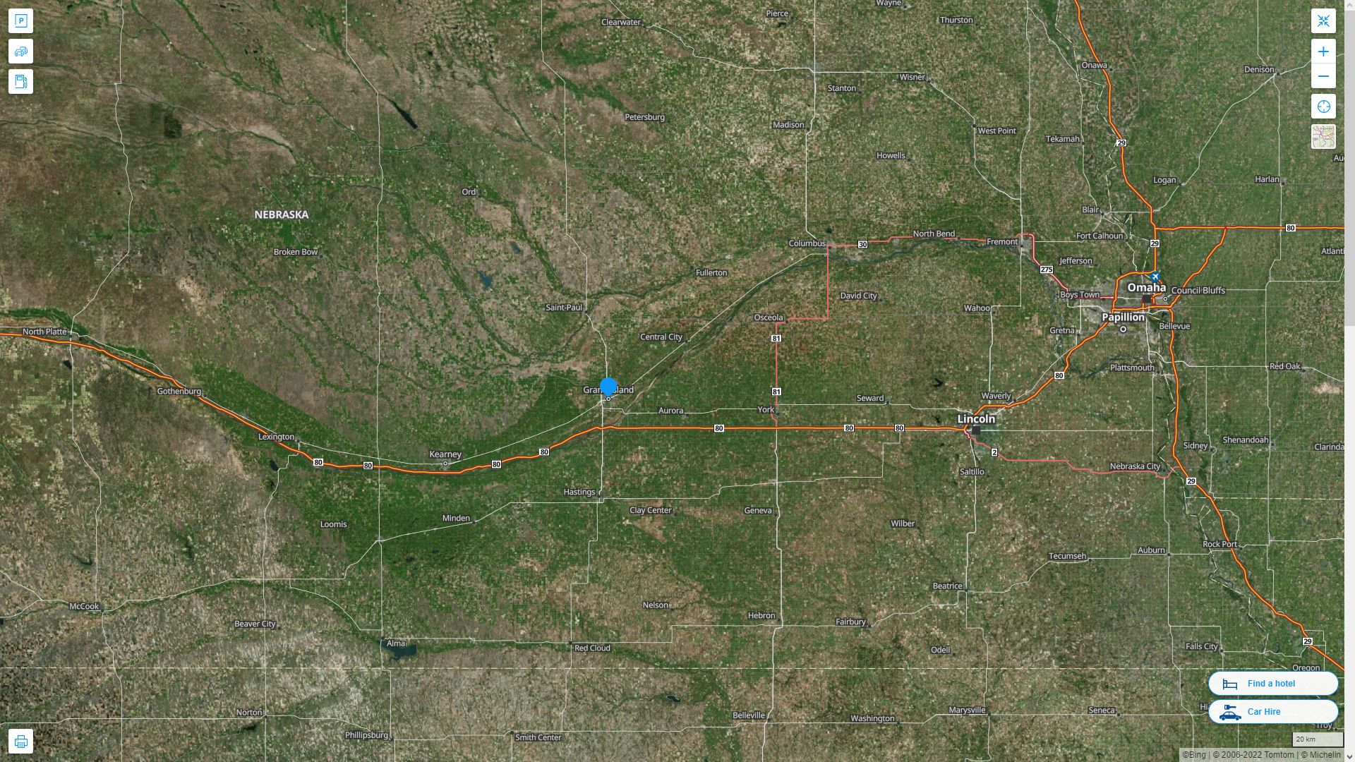 Grand Island Nebraska Map - United States