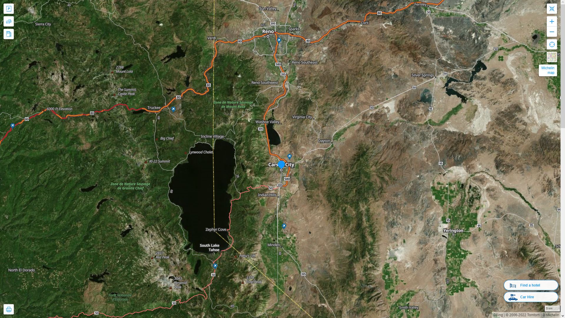 Carson City, Nevada Map