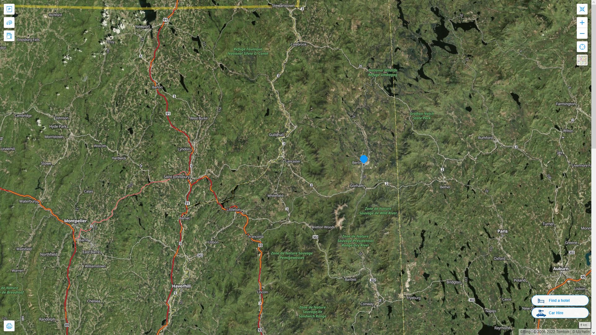 Berlin, New Hampshire Map