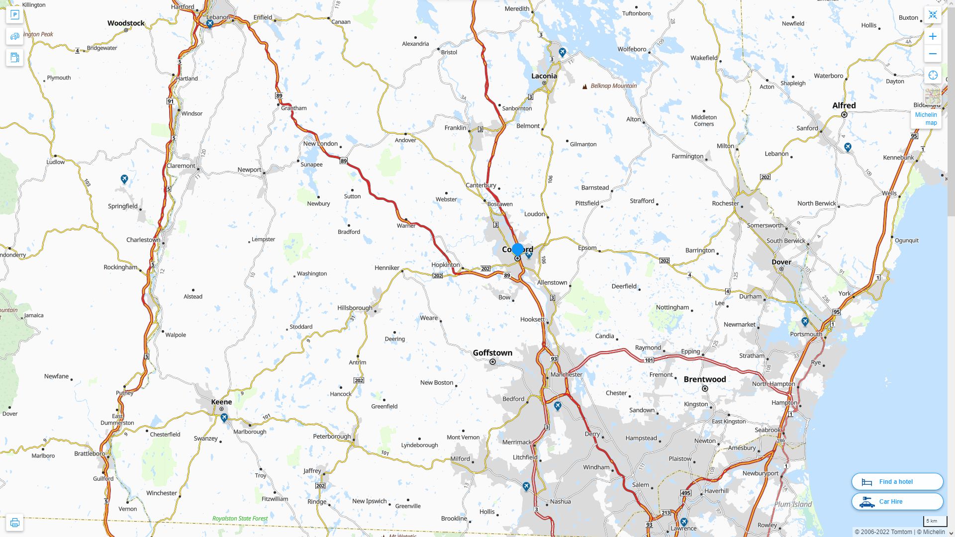 Concord, New Hampshire Map