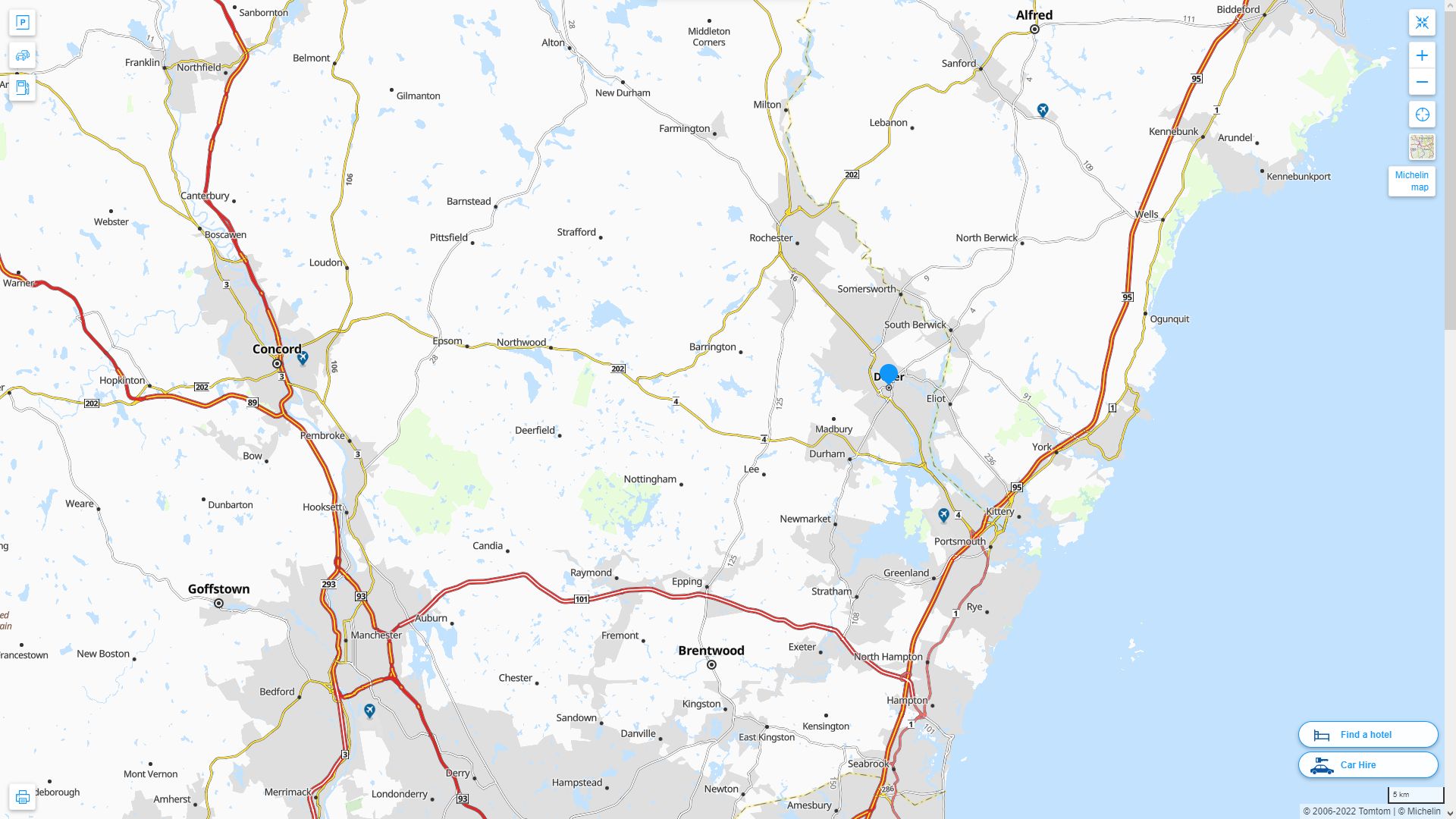 Dover, New Hampshire Map