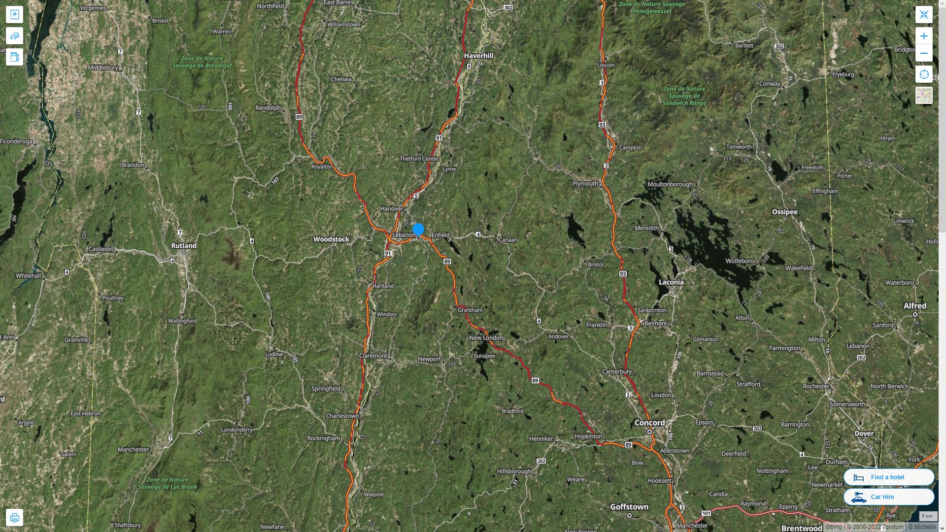 Lebanon, New Hampshire Map