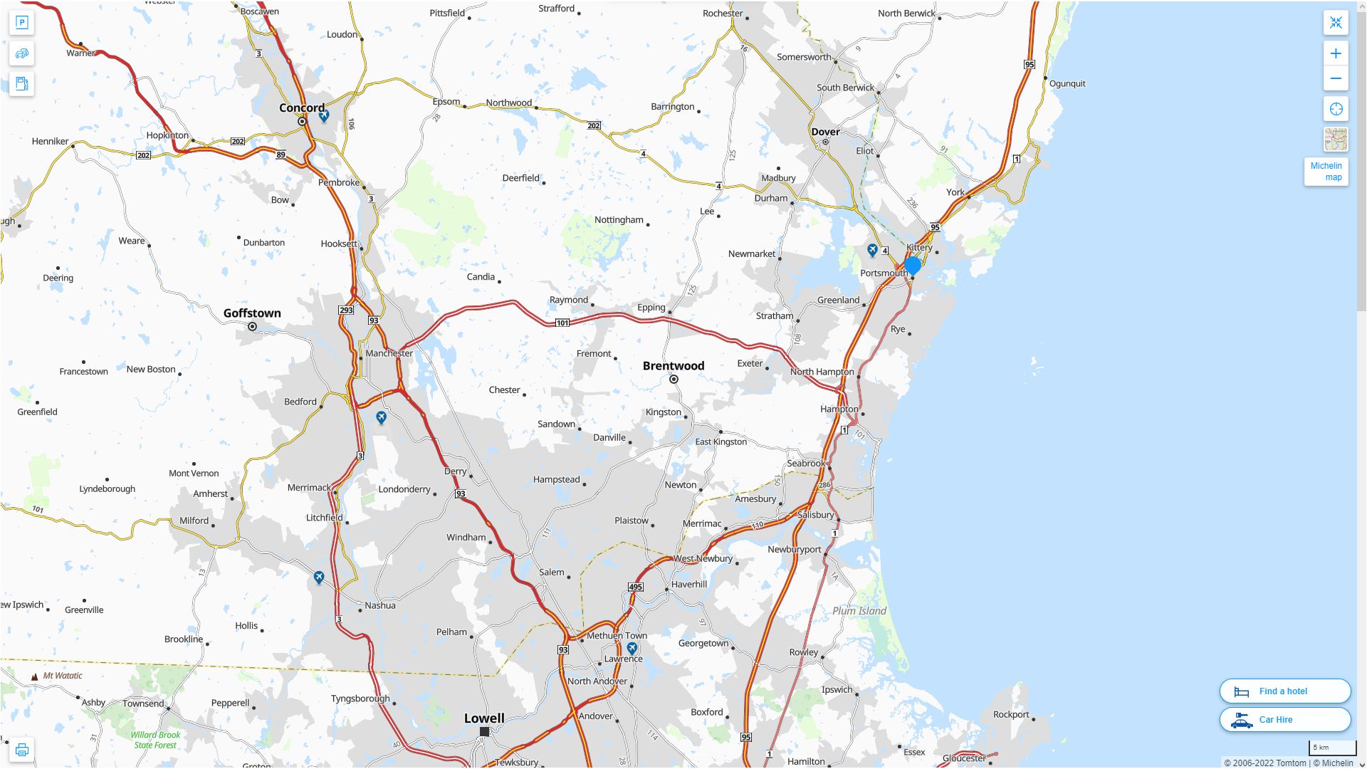 Portsmouth, New Hampshire Map