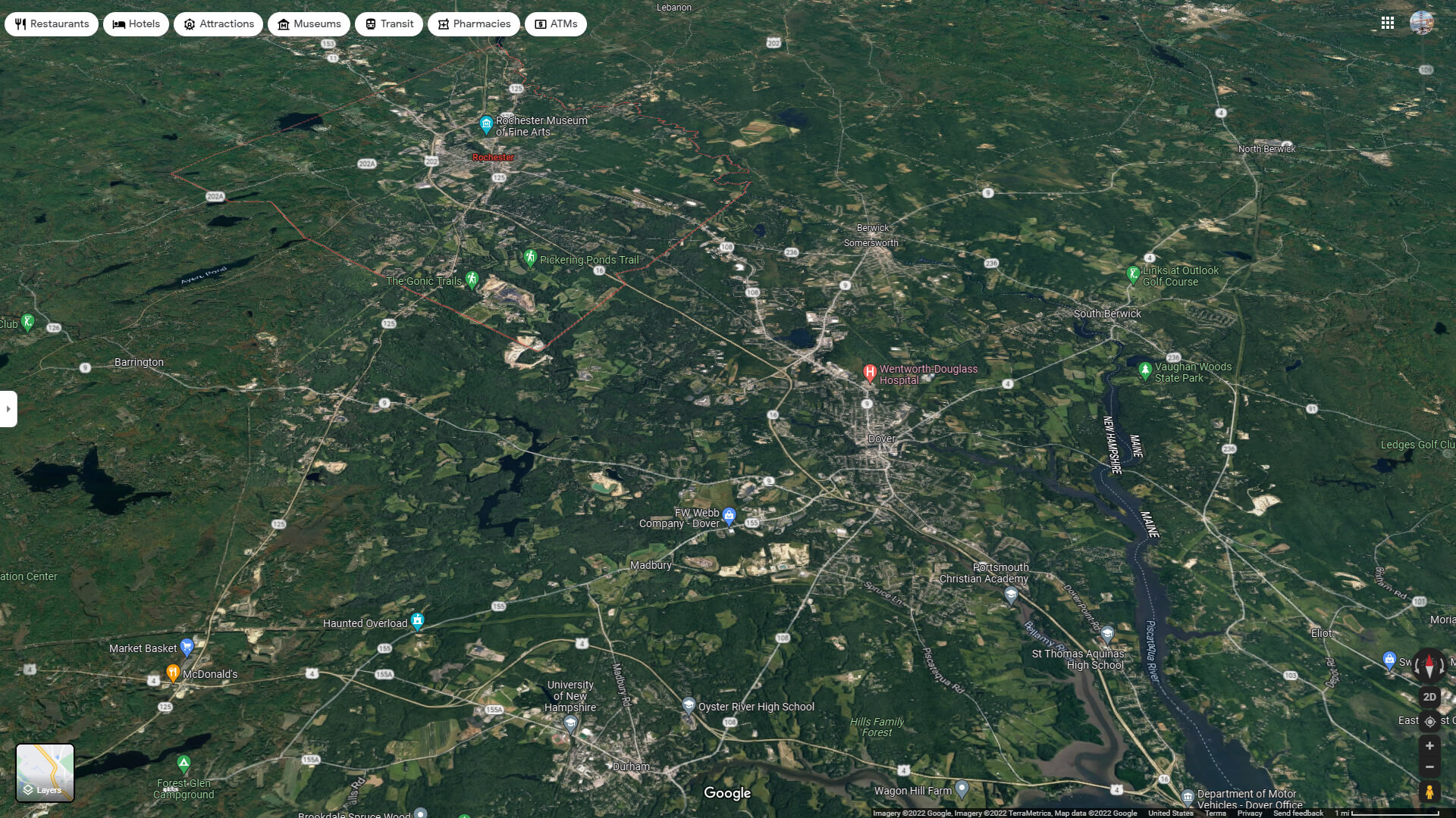 Rochester, New Hampshire Map