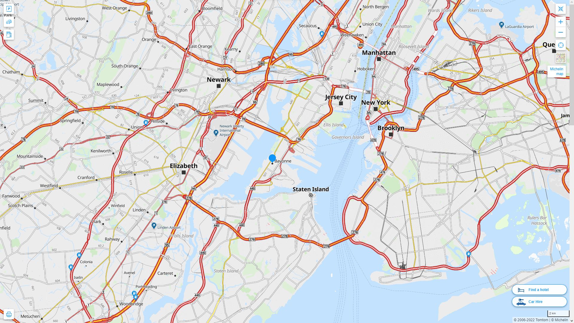 Bayonne, New Jersey Map