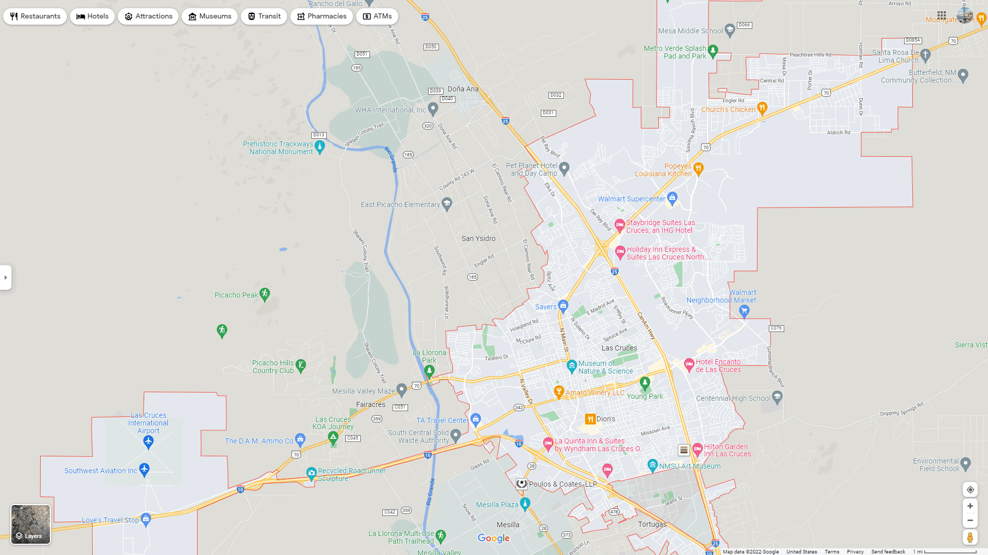 Las Cruces New Mexico Map - United States