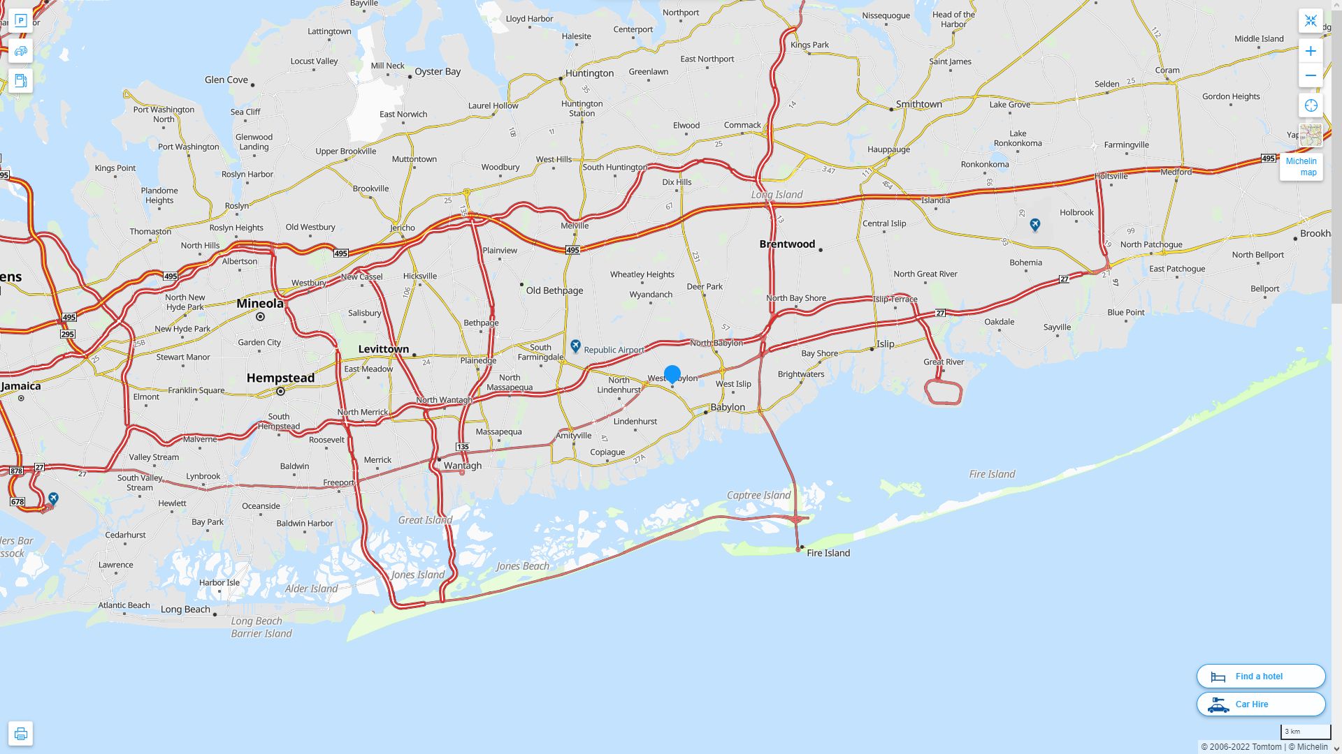 West Babylon, New York Map