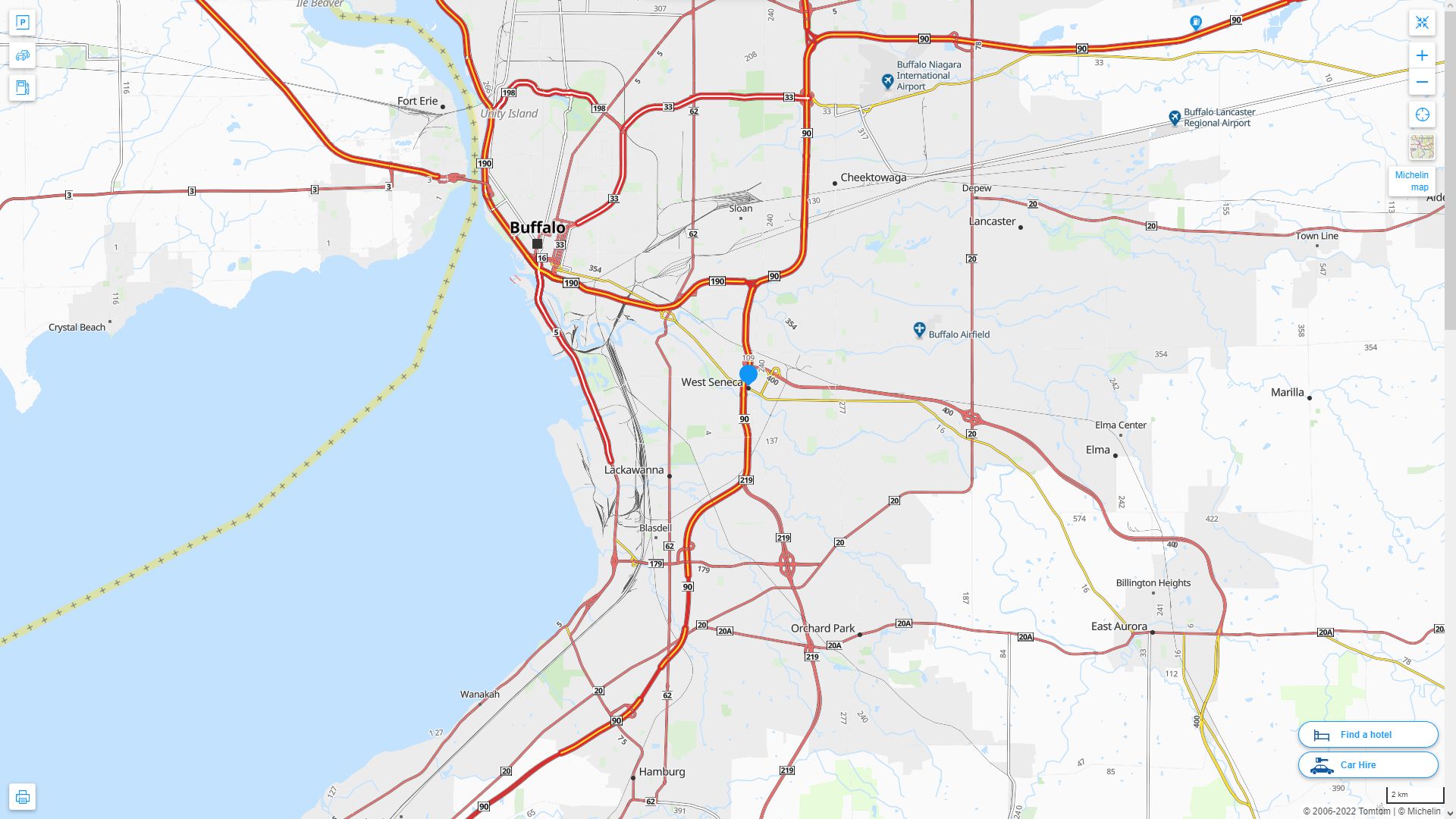 West Seneca, New York Map