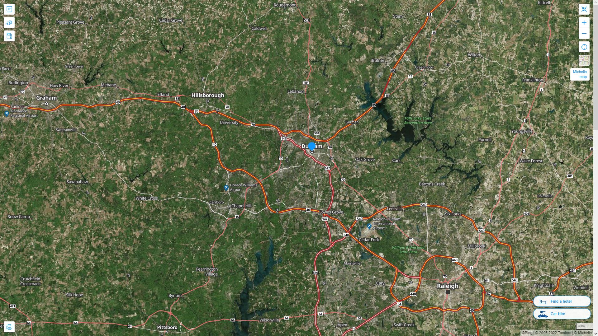 Durham, North Carolina Map