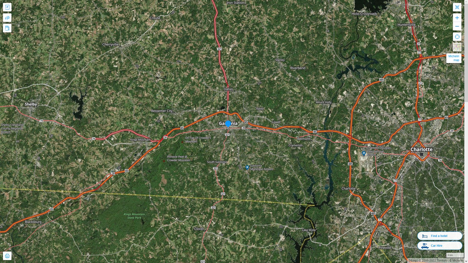 Gastonia, North Carolina Map
