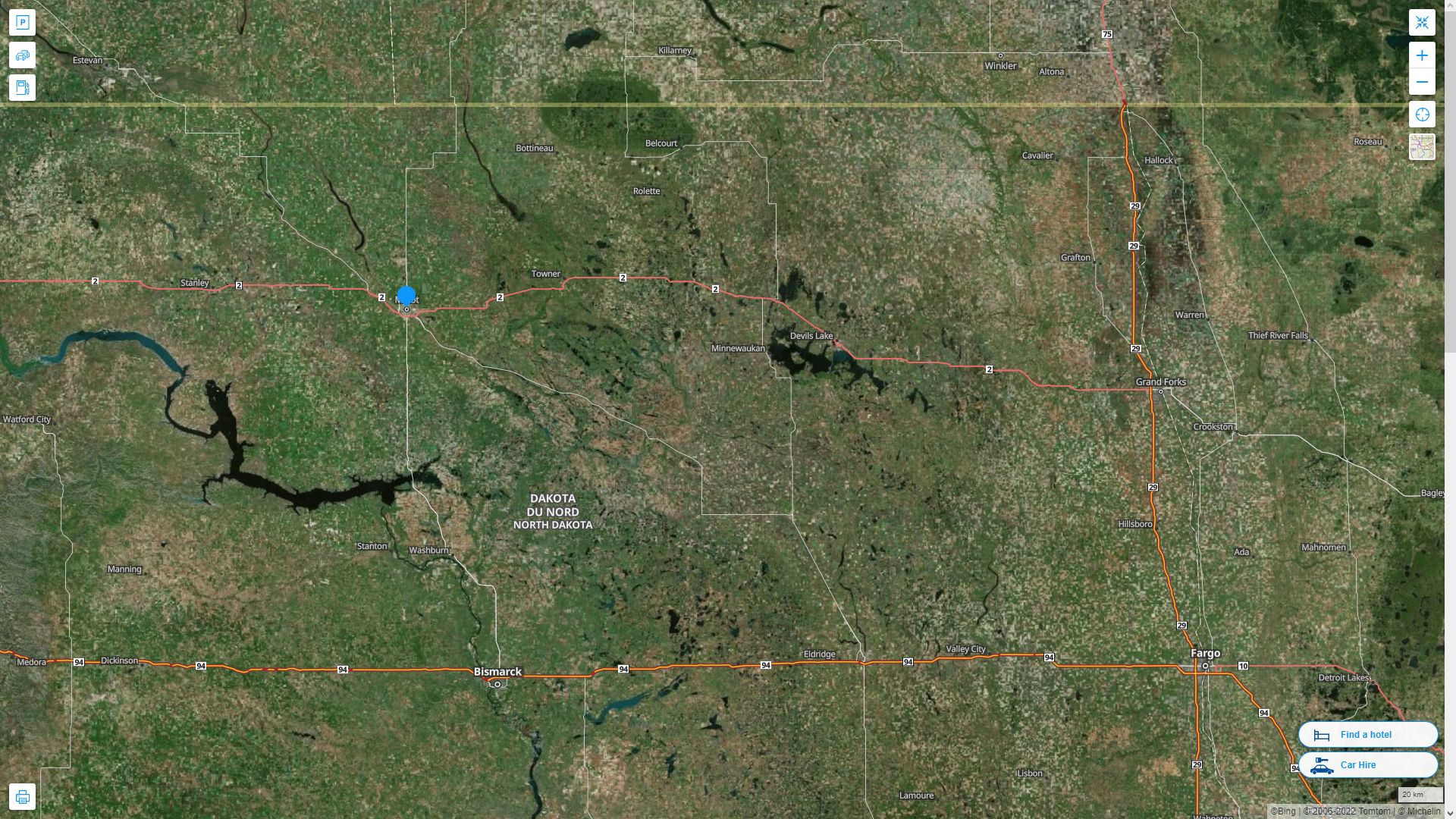 Minot AFB, North Dakota Map