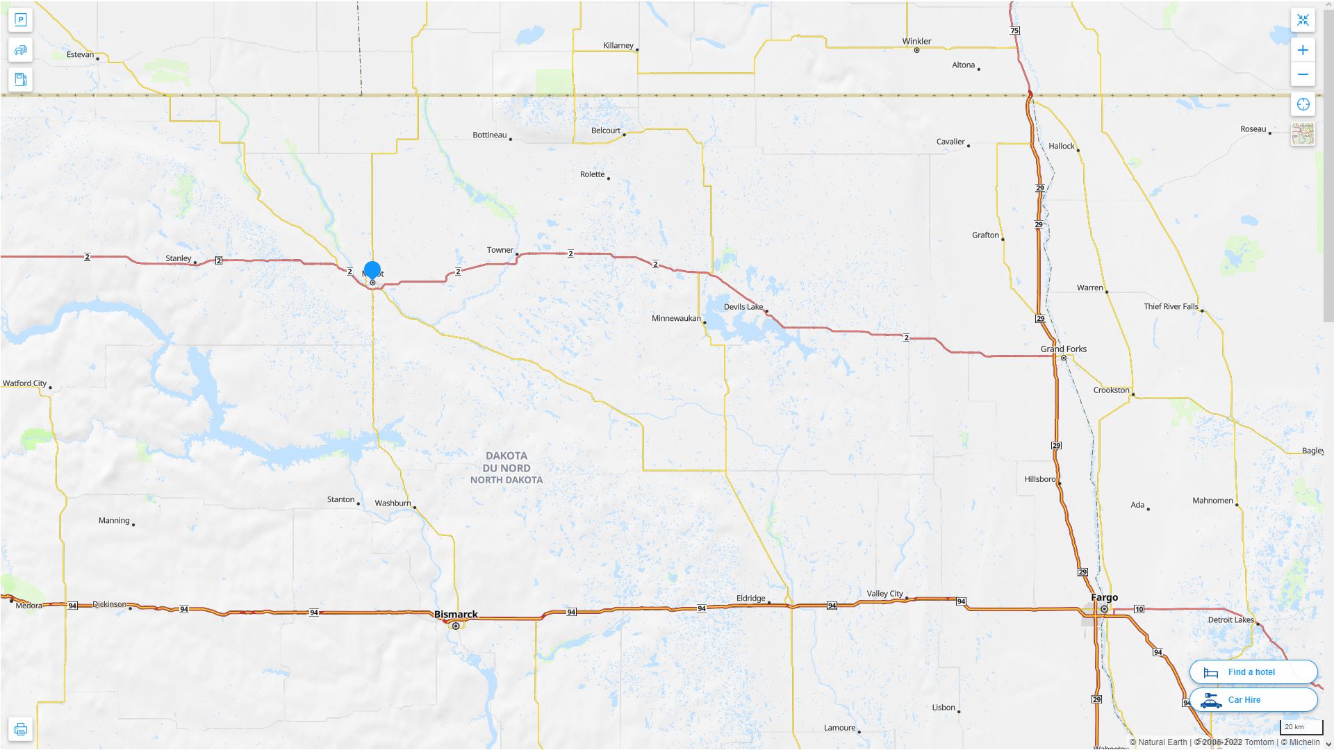 Minot AFB, North Dakota Map