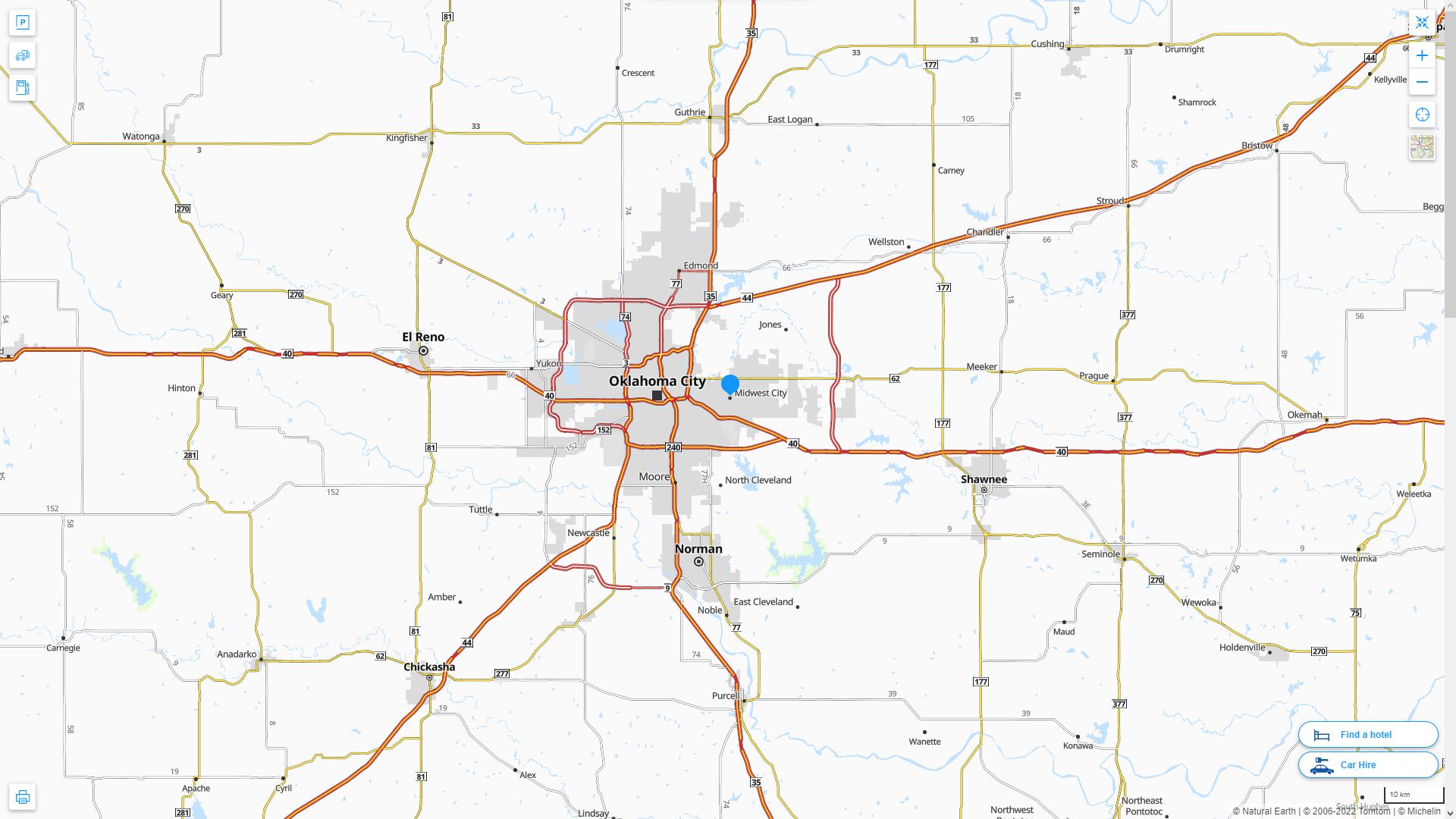 Midwest City, Oklahoma Map