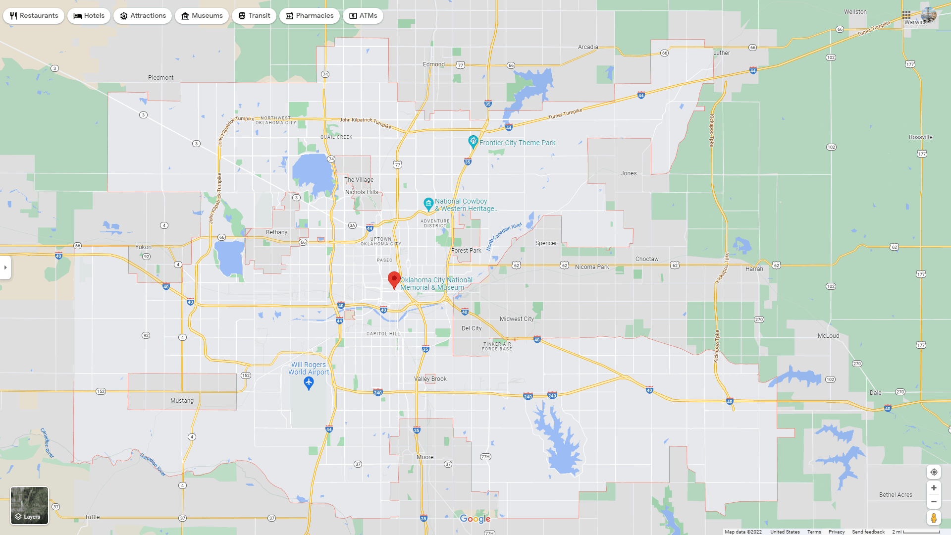 Oklahoma City, Oklahoma Map
