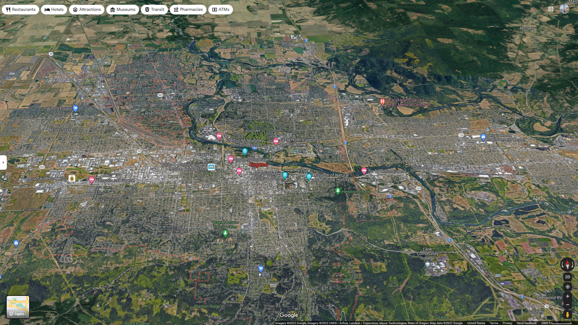 Eugene Oregon Map