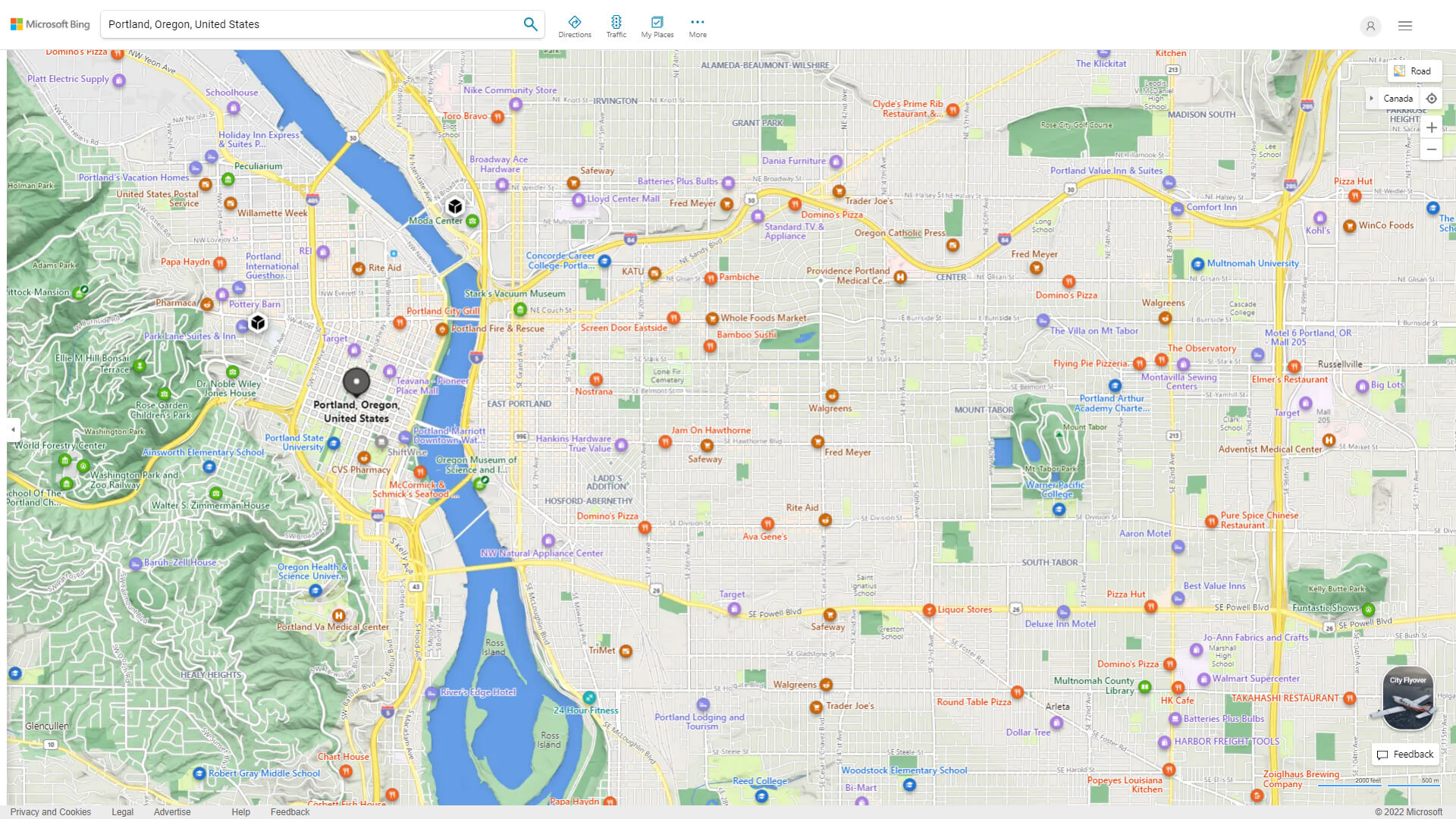 Portland, Oregon Map
