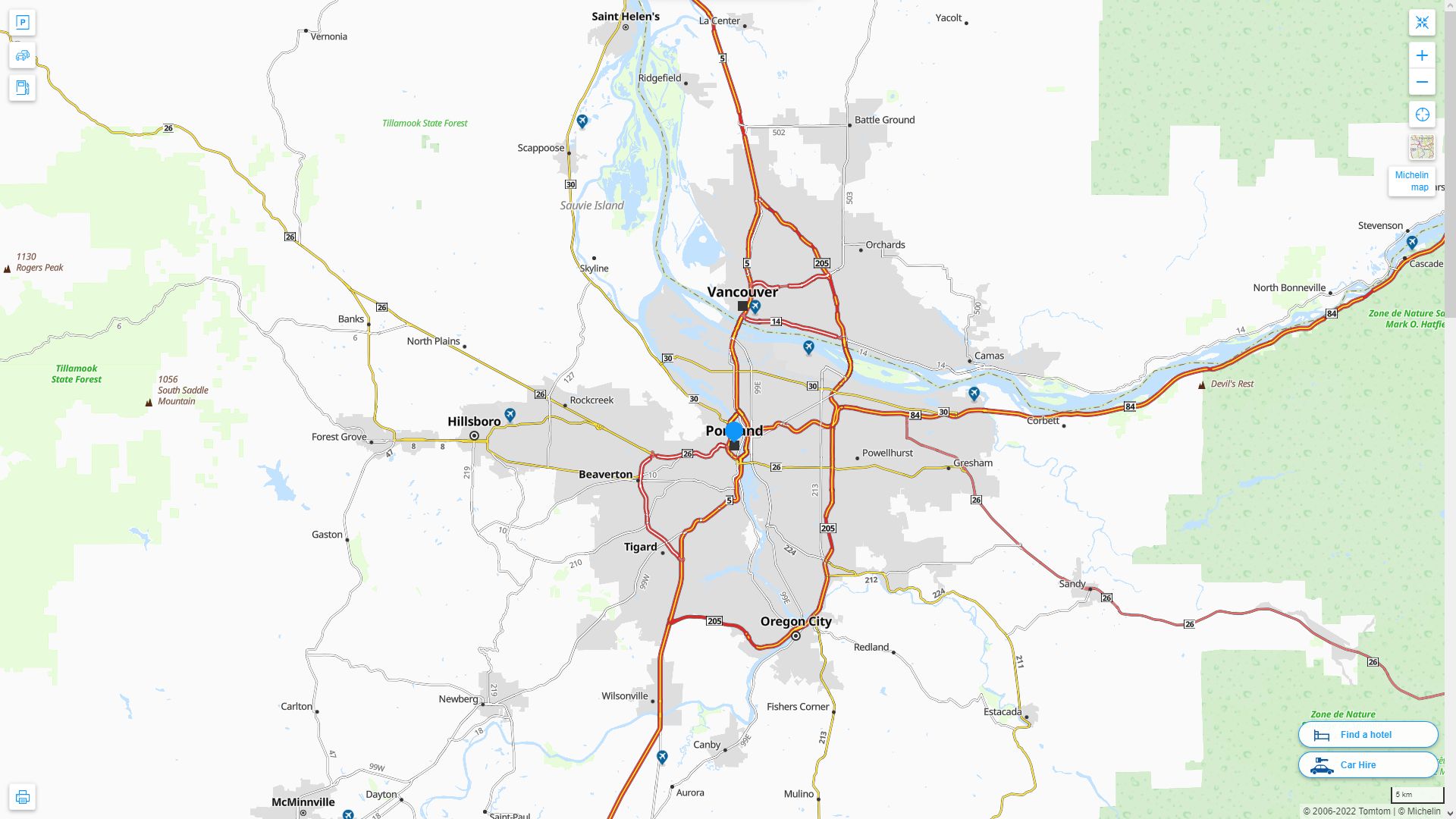 Portland, Oregon Map