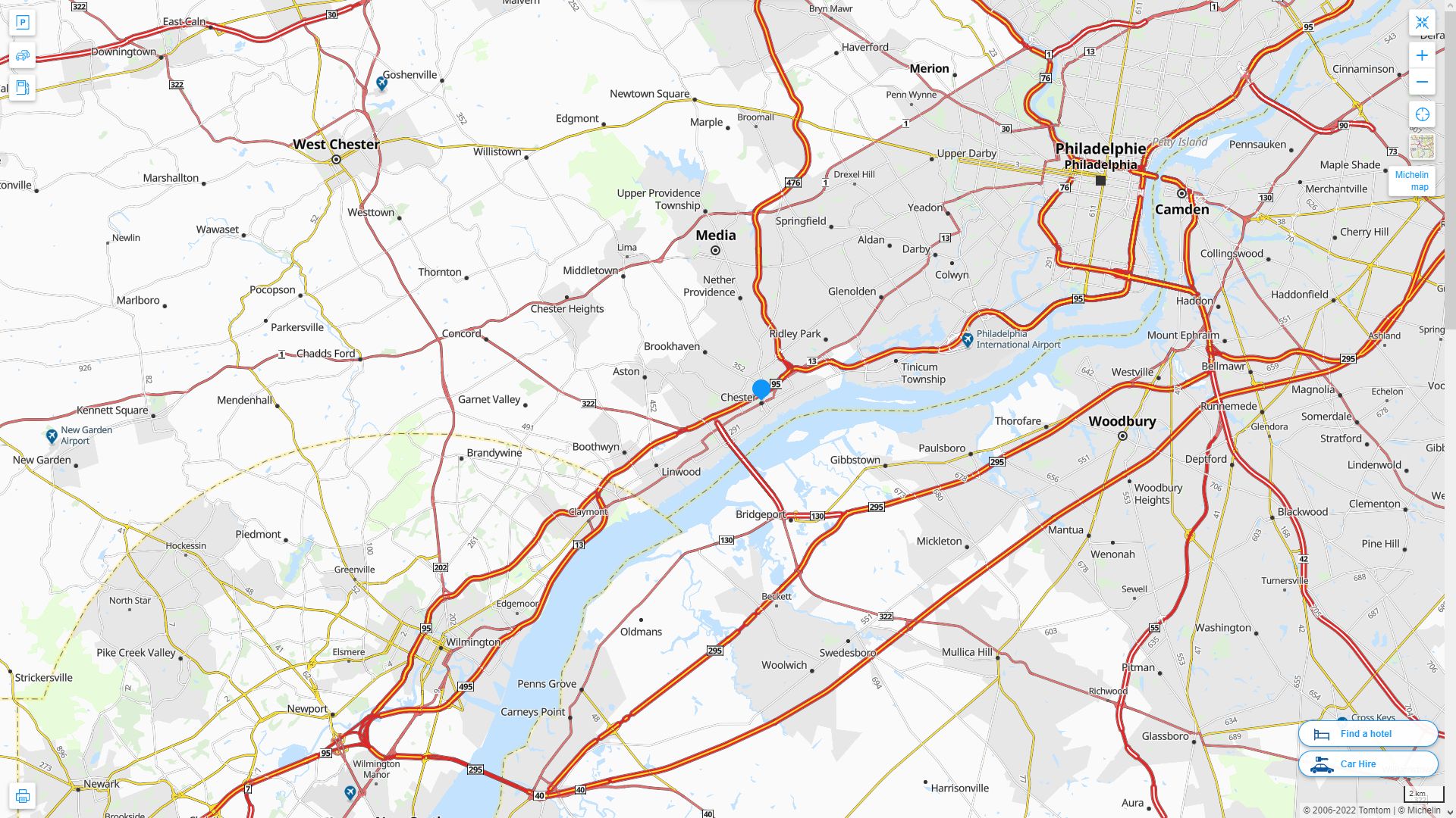 Chester, Pennsylvania Map