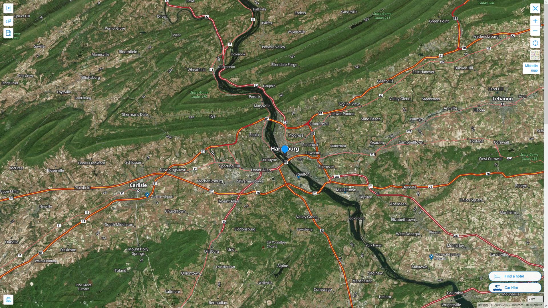 Harrisburg, Pennsylvania Map
