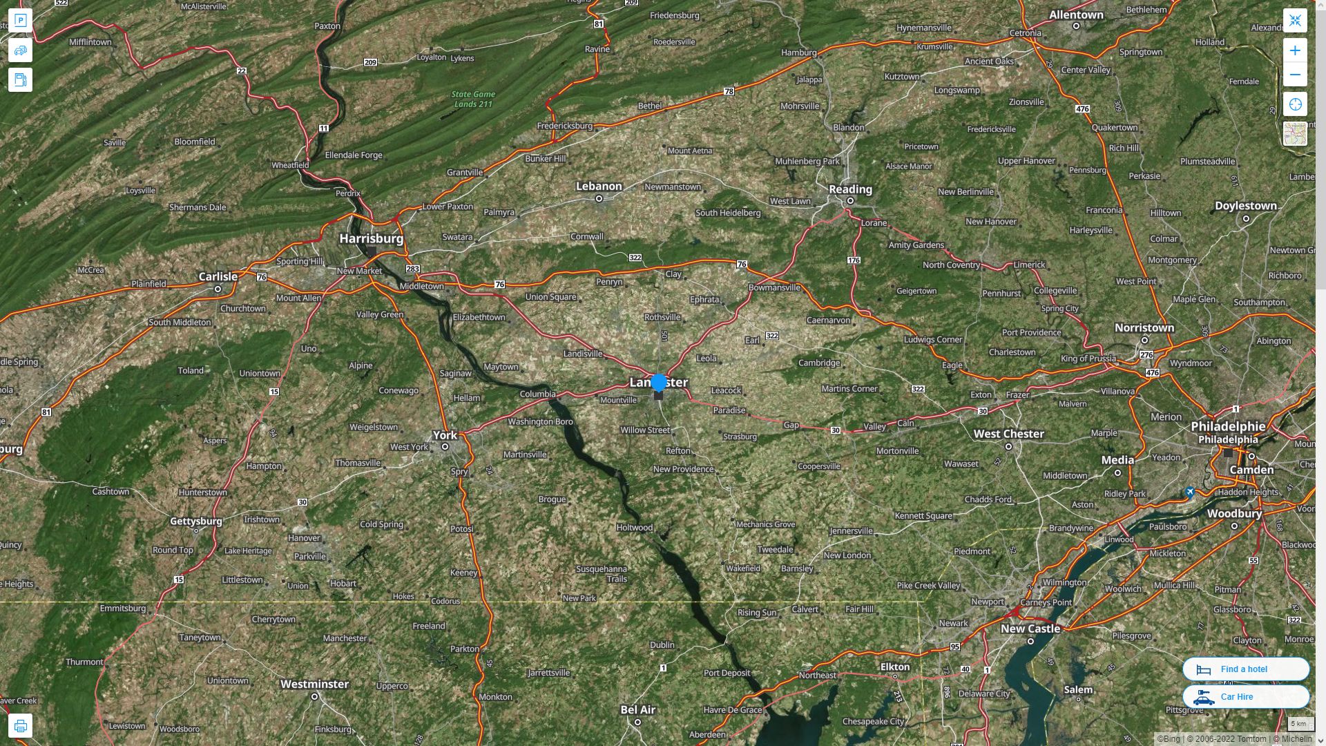 Lancaster, Pennsylvania Map