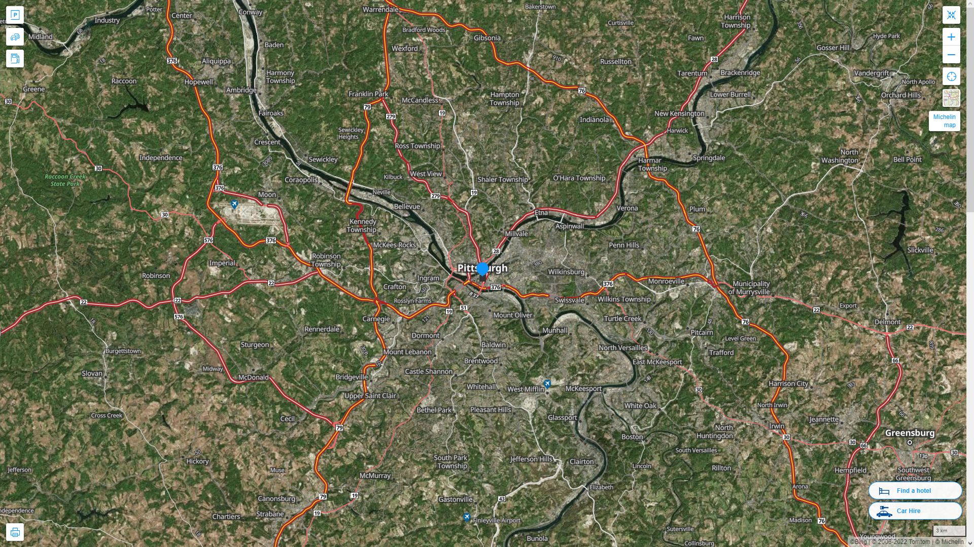 Pittsburgh, Pennsylvania Map