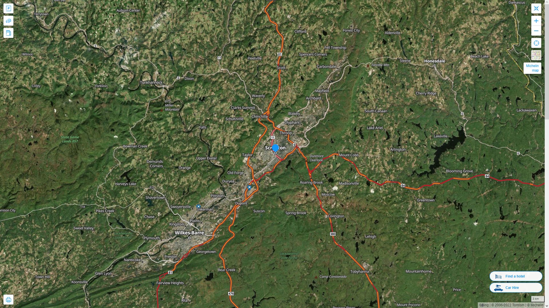 Scranton, Pennsylvania Map